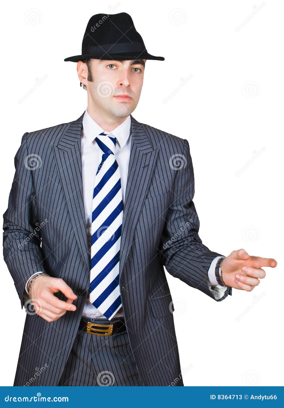 Retro Mafioso Ready To Shoot Stock Image - Image of person, whiskers ...
