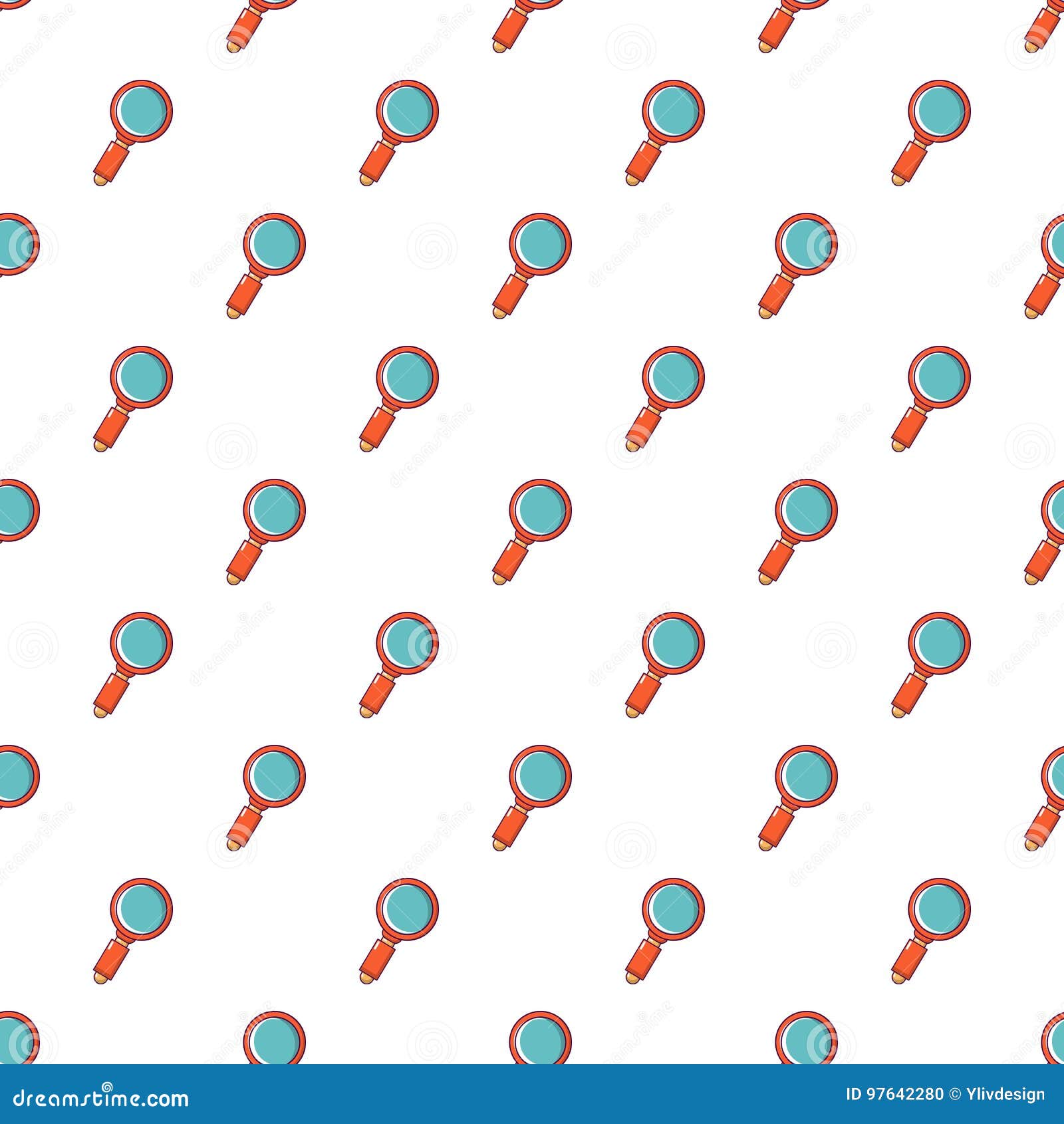 Retro Magnifying Glass Pattern Seamless Stock Vector - Illustration of ...