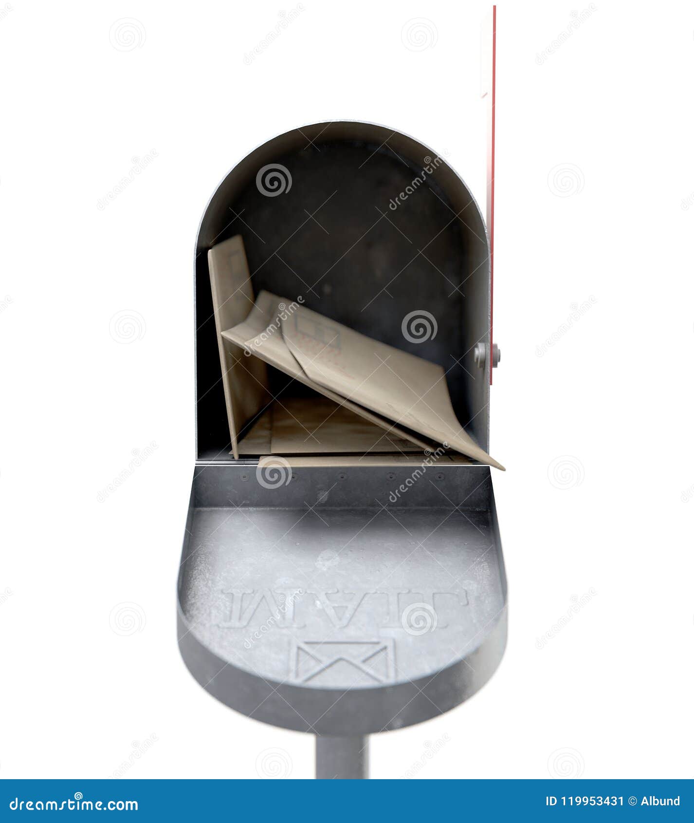 Retro Mail Box and Letter Stack Stock Illustration - Illustration of ...