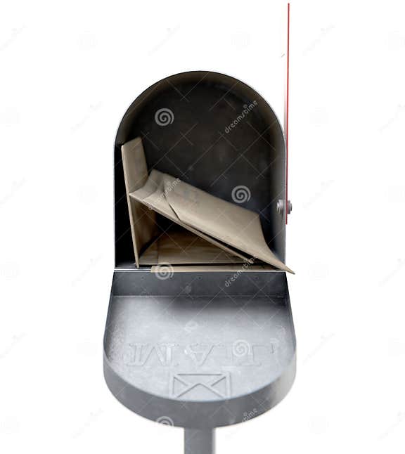 Retro Mail Box and Letter Stack Stock Illustration - Illustration of ...