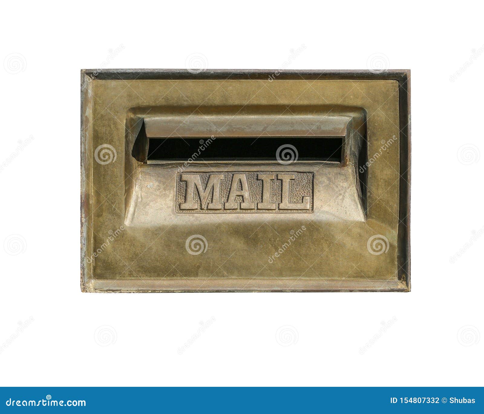 Retro Mailbox Wall Mounted Isolated on White Background. Stock Photo ...