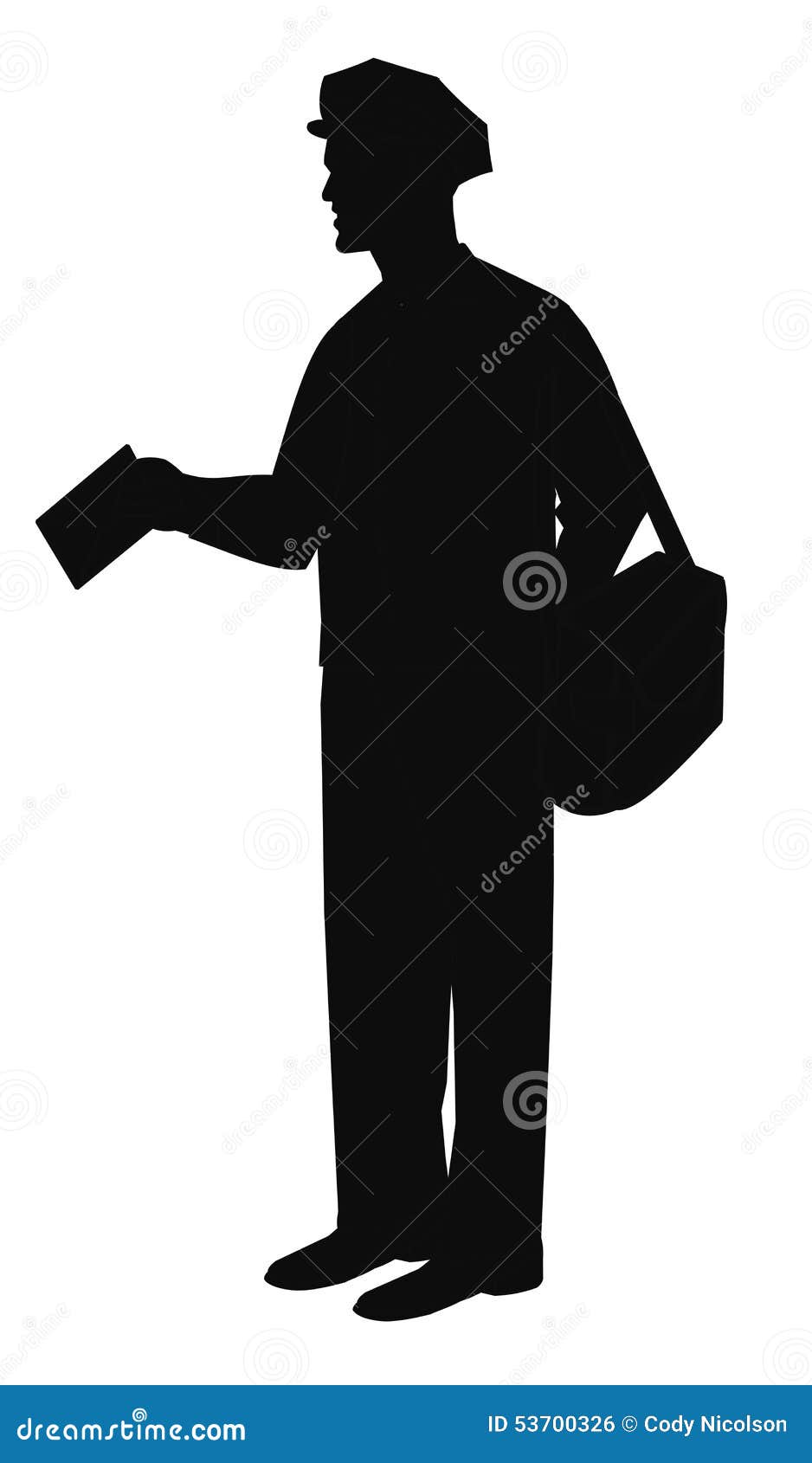 Retro mailman stock illustration. Illustration of silhouette - 53700326