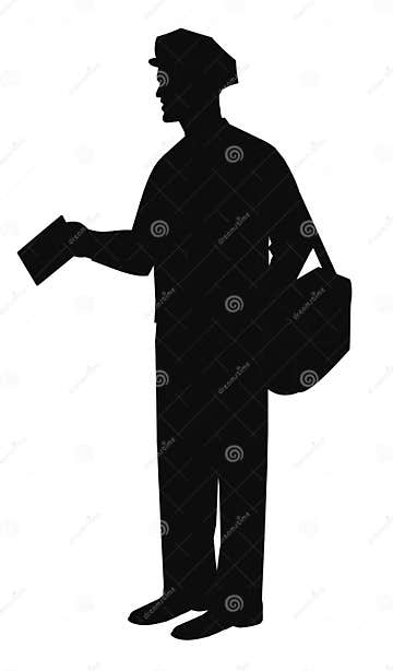 Retro mailman stock illustration. Illustration of silhouette - 53700326
