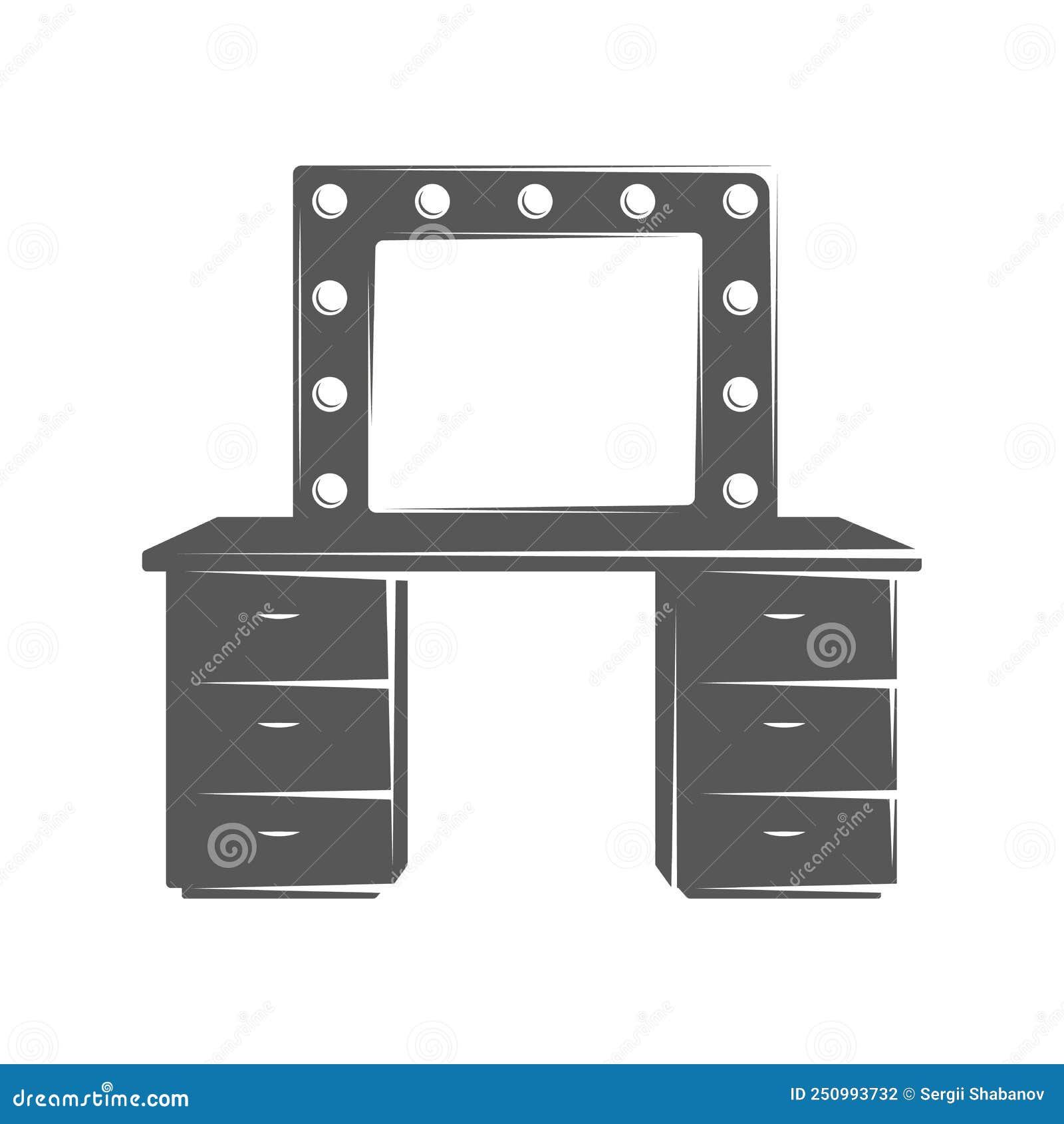 Retro makeup table stock vector. Illustration of classic - 250993732