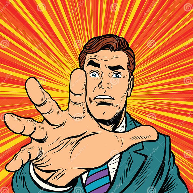 Retro man missing a hand stock vector. Illustration of power - 76735399