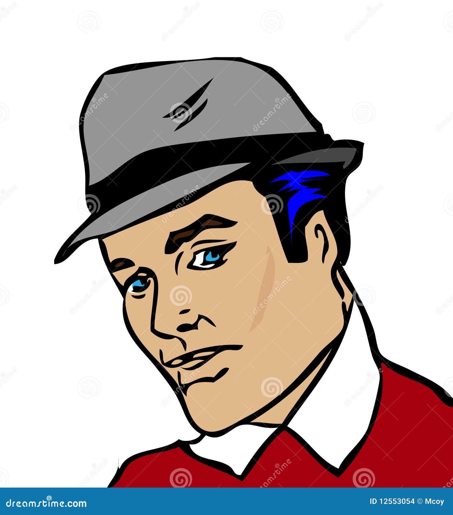 Retro man portrait stock illustration. Illustration of fancy - 12553054