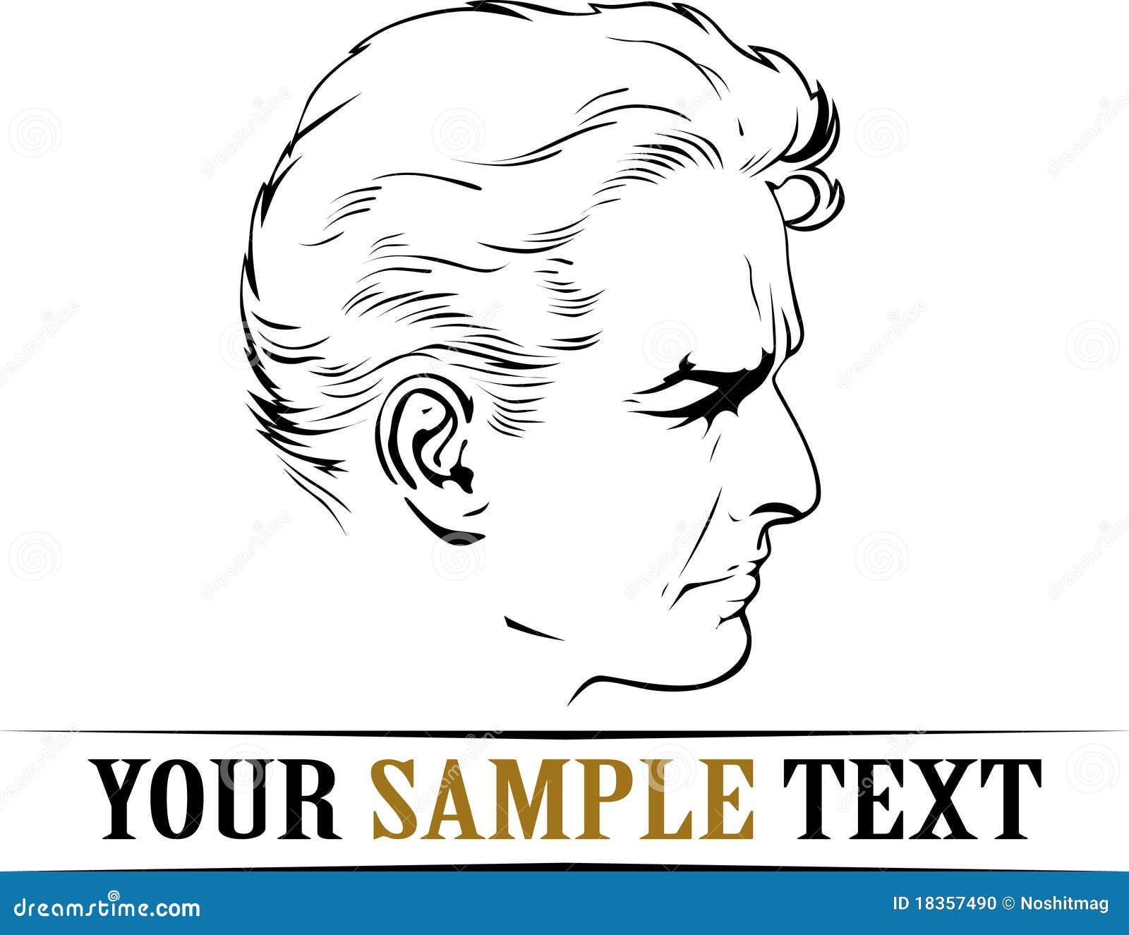 Retro man portrait stock vector. Illustration of black - 18357490