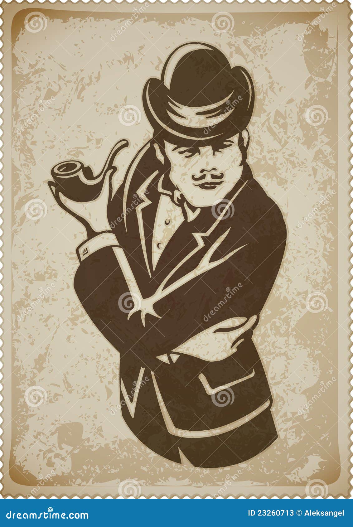Retro Man in Suit with Pipe Stock Vector - Illustration of classics ...