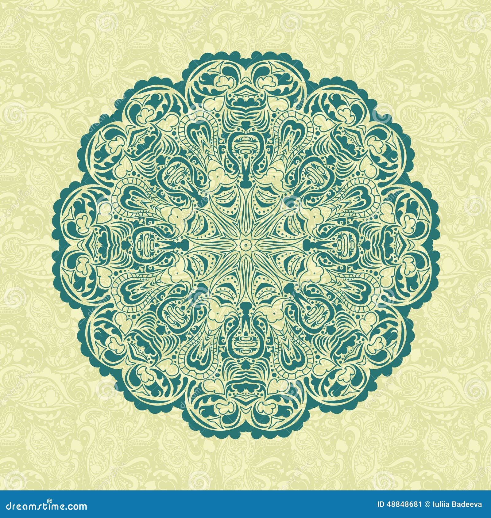 Retro mandala stock vector. Illustration of pattern, geometric - 48848681