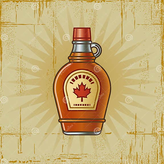 Retro Maple Syrup Bottle stock vector. Illustration of retro - 17311313