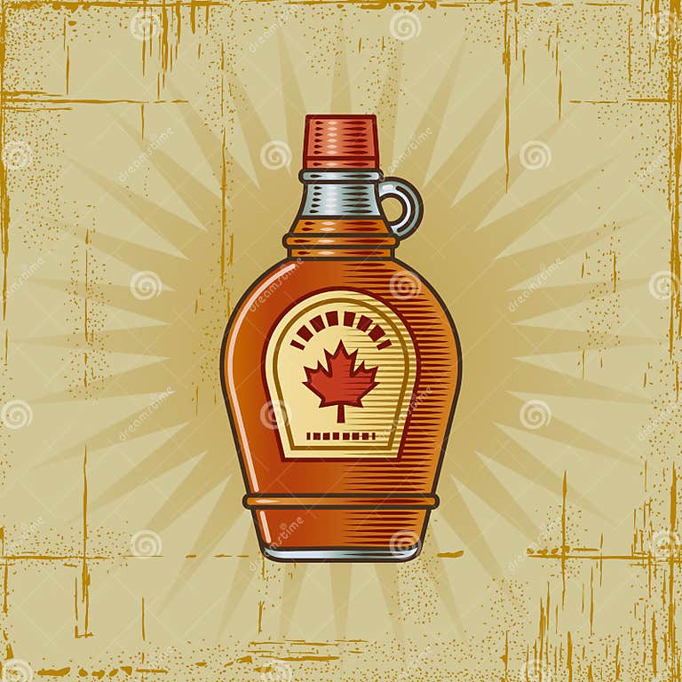 Retro Maple Syrup Bottle stock vector. Illustration of retro - 17311313