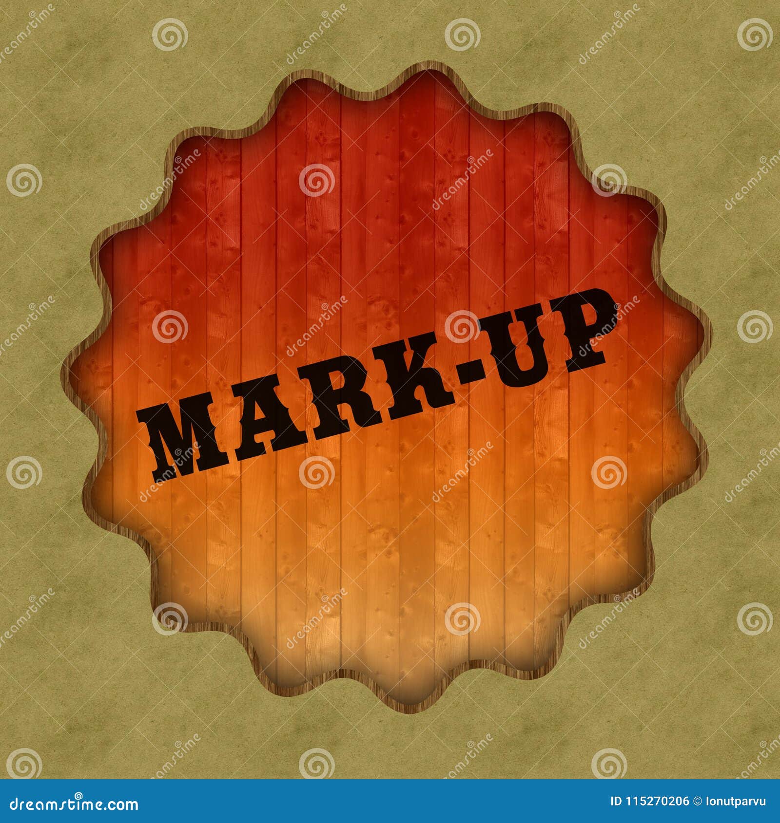 Retro MARK UP Text on Wood Panel Background. Stock Illustration ...
