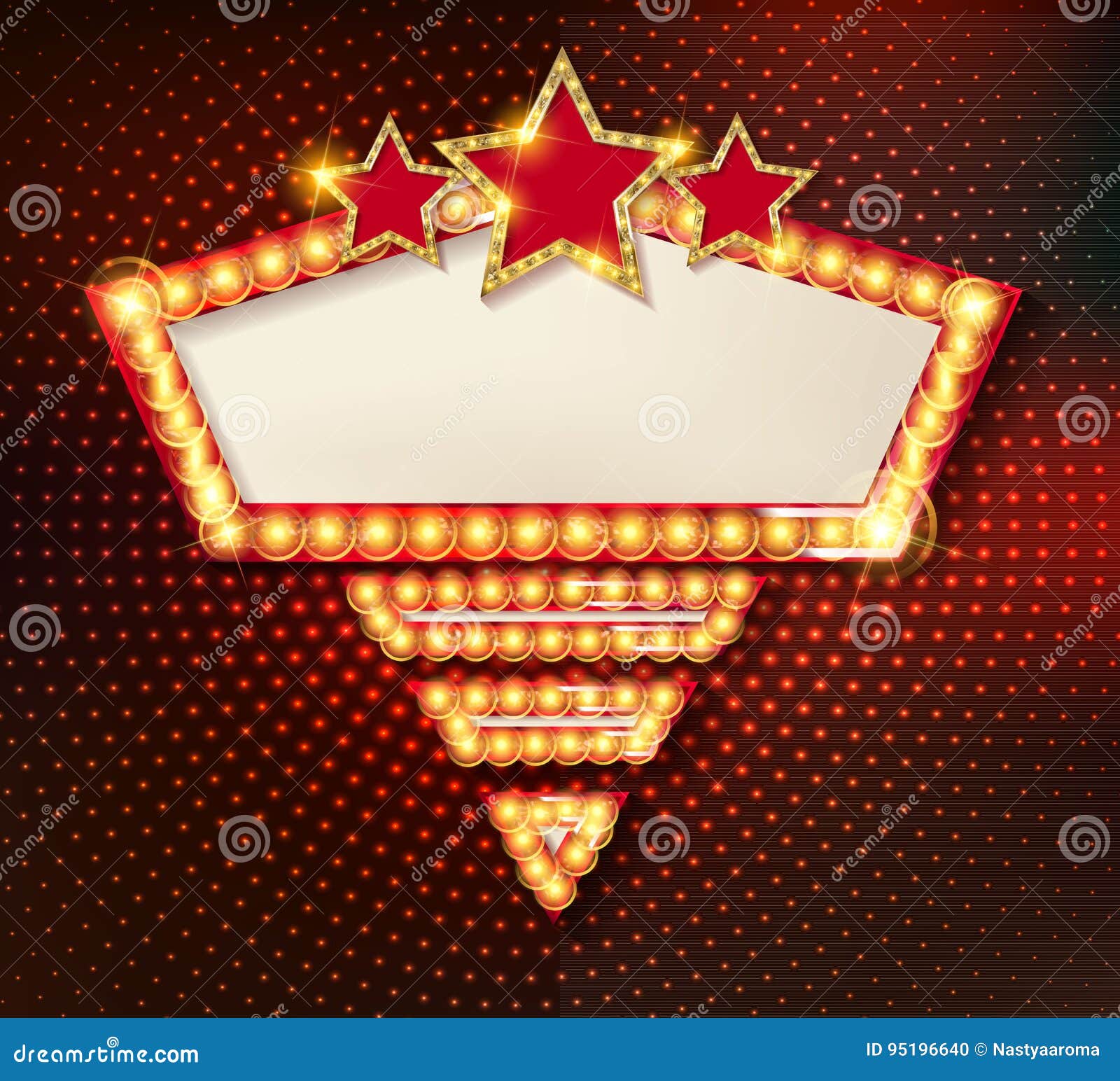 Retro Marquee Stylish Frames with Light Bulbs. Stock Vector ...