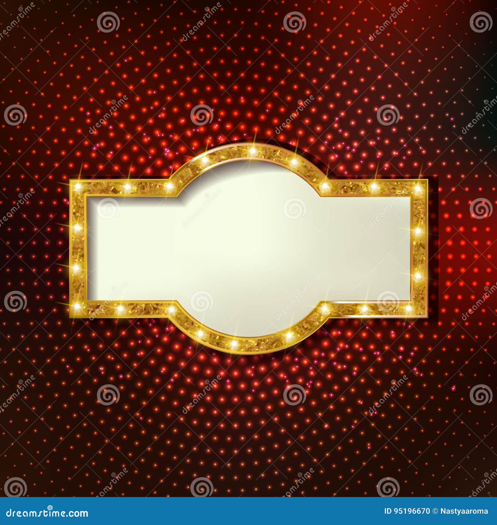 Retro Marquee Stylish Frames with Light Bulbs. Stock Vector ...