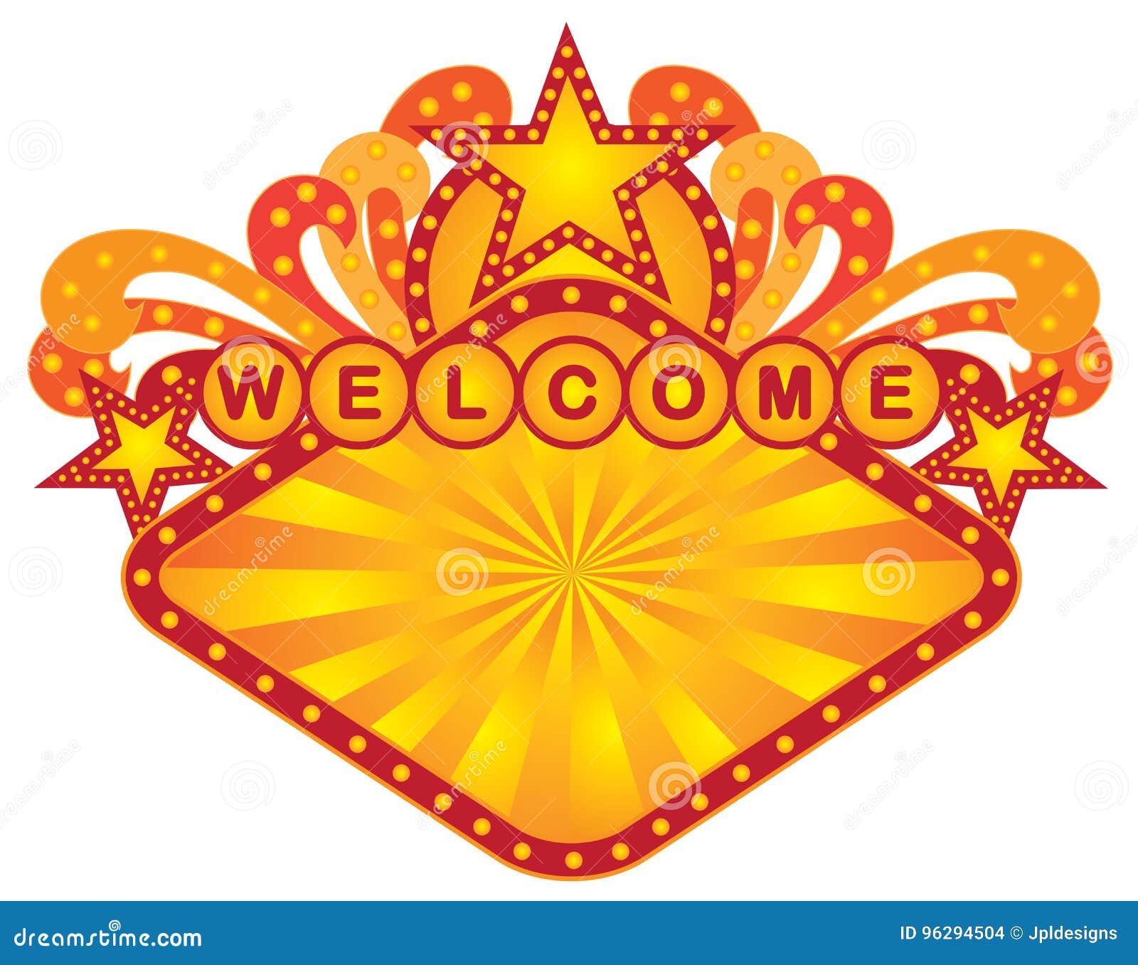 Retro Marquee Welcome Sign Vector Illustration Stock Vector ...