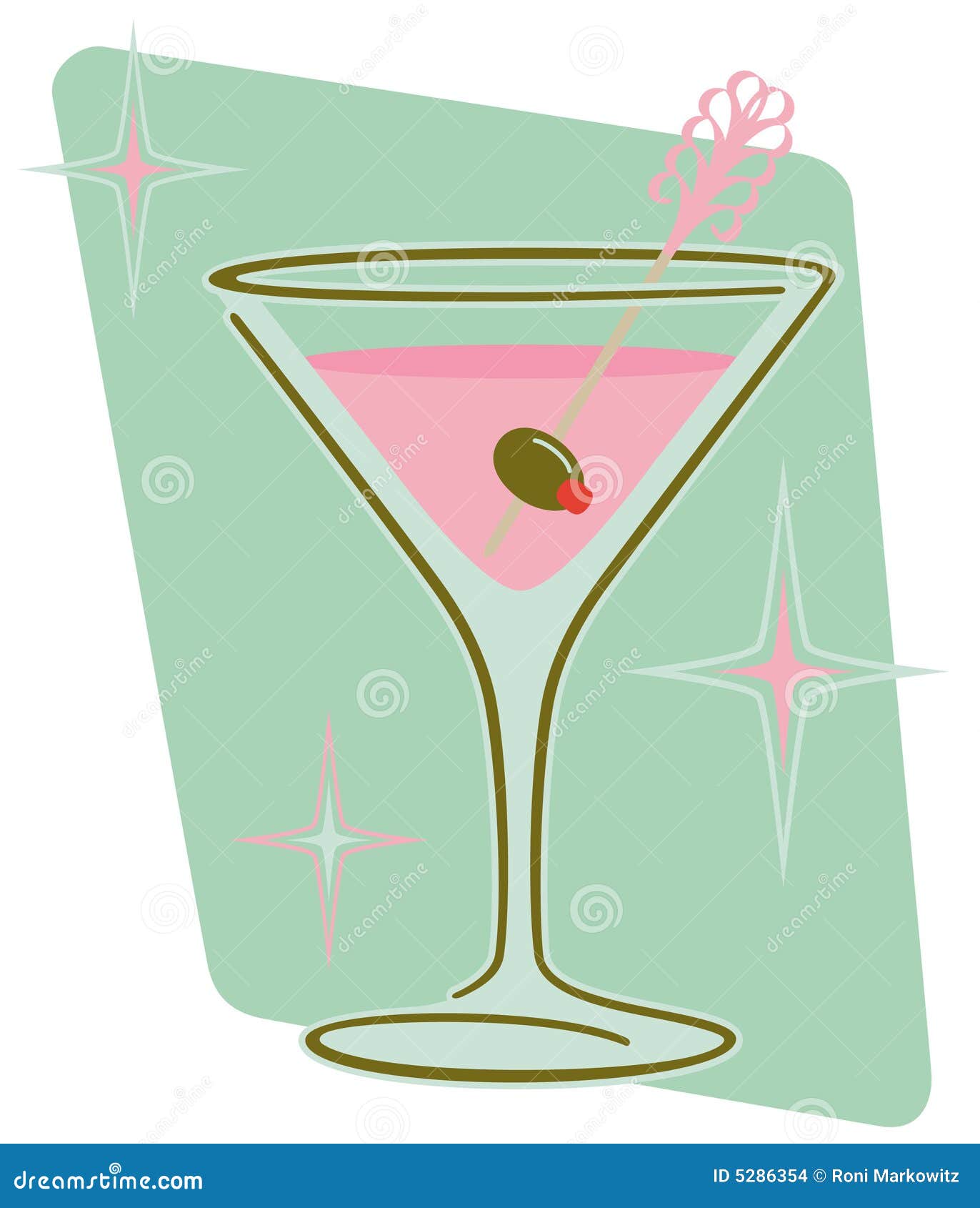 Retro Martini And Shaker Cartoon Vector | CartoonDealer.com #3650617
