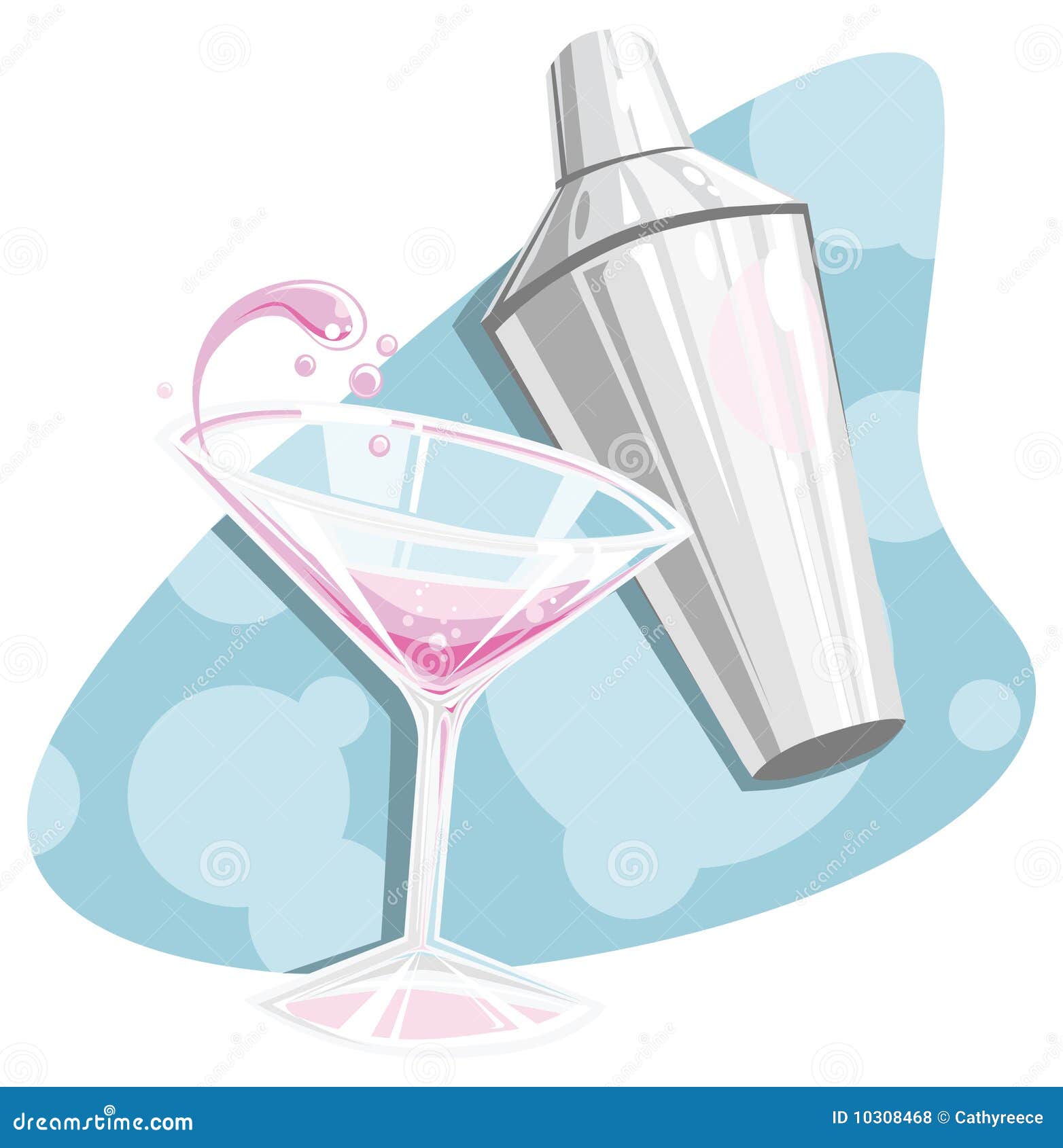 Retro Martini And Shaker Cartoon Vector | CartoonDealer.com #3650617