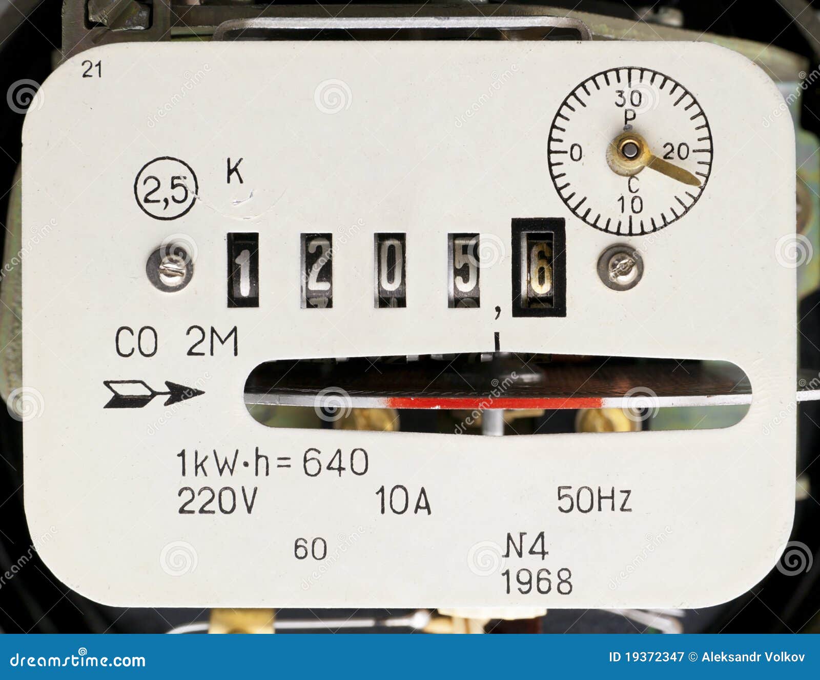 Retro Measuring Instrument of Electric Energy Stock Image - Image of ...