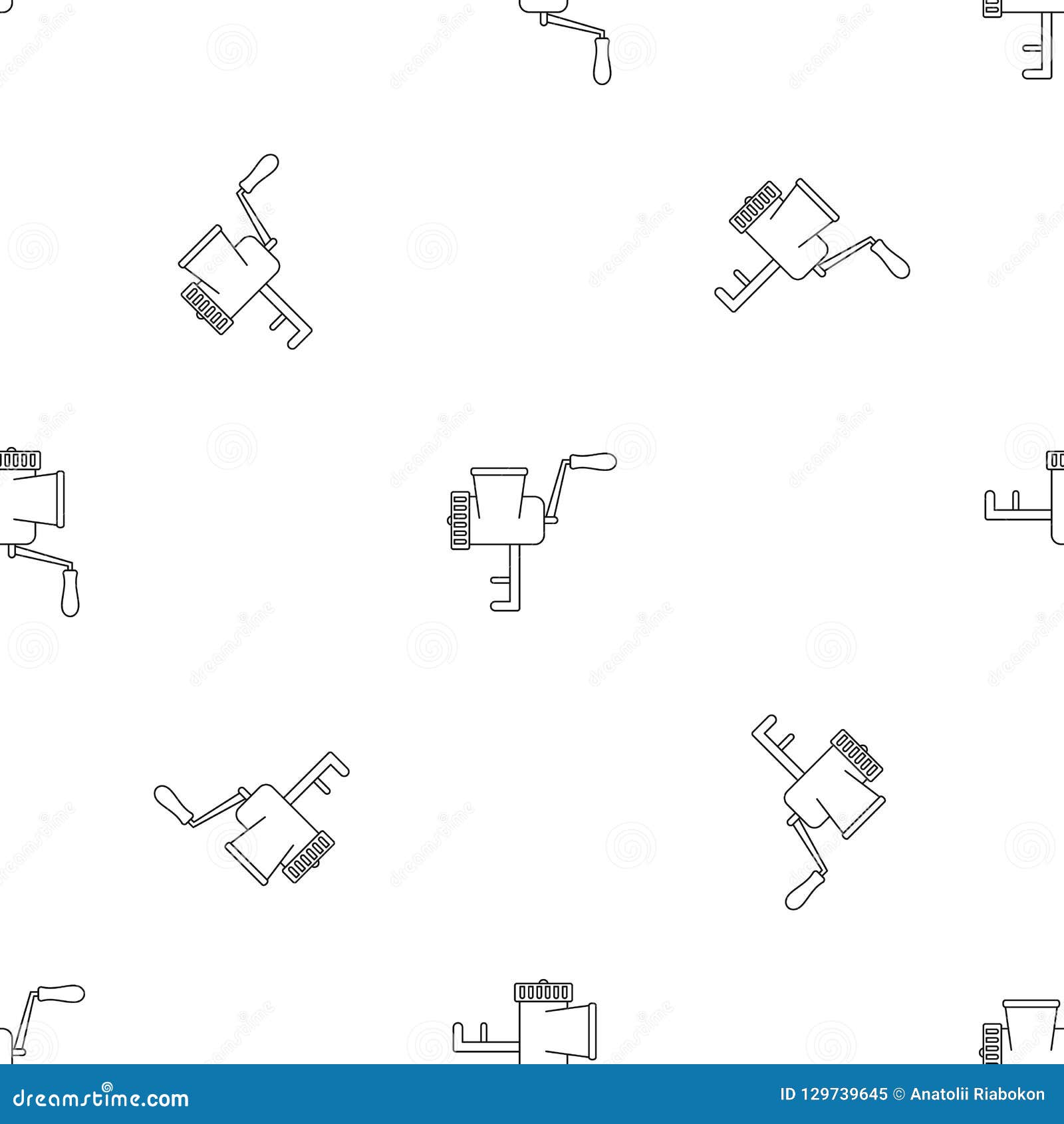 Retro Meat Grinder Pattern Seamless Vector Stock Vector - Illustration ...