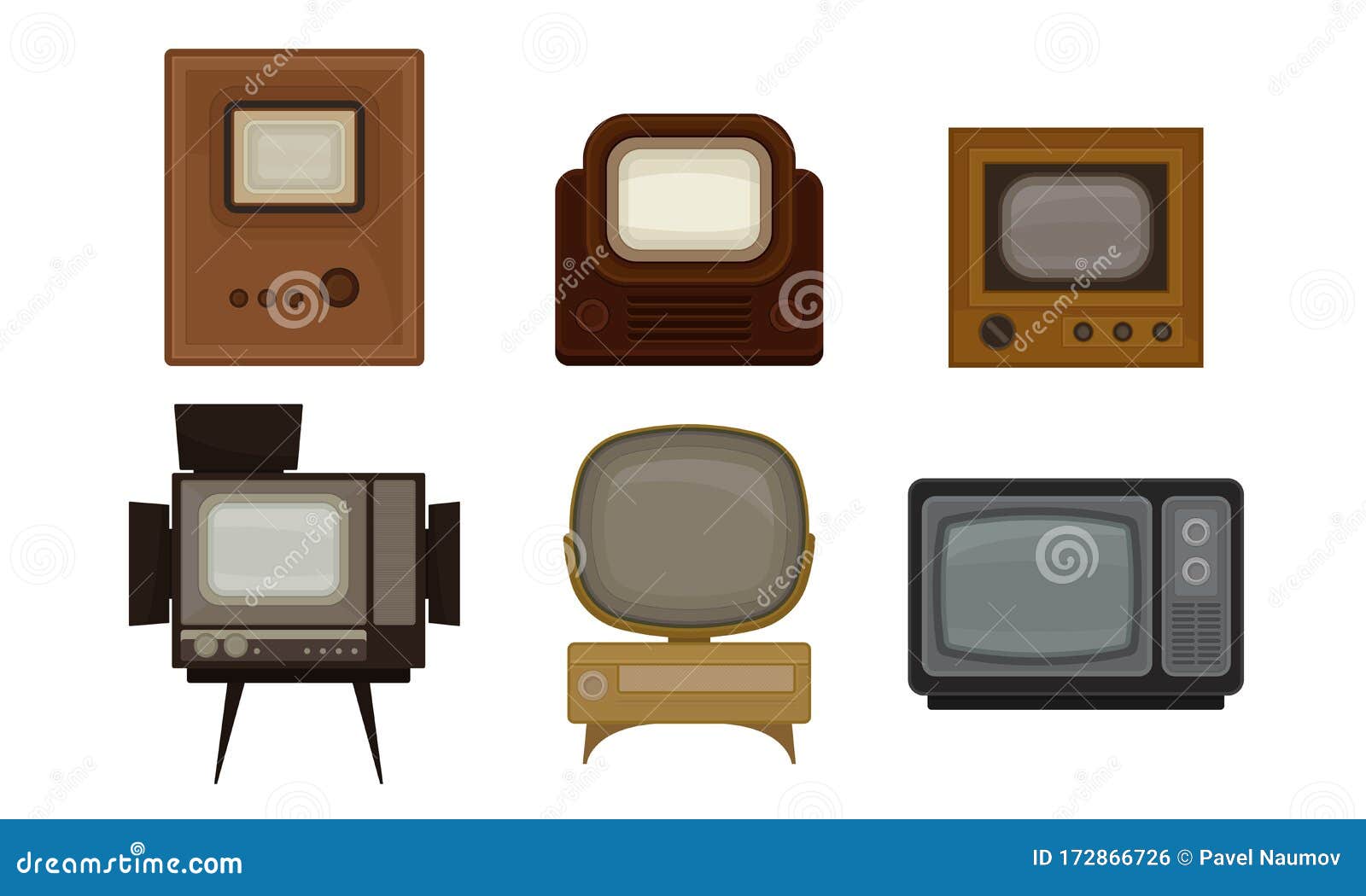 Retro Media Vector Set. Out of Date Broadcasting Technology Stock ...