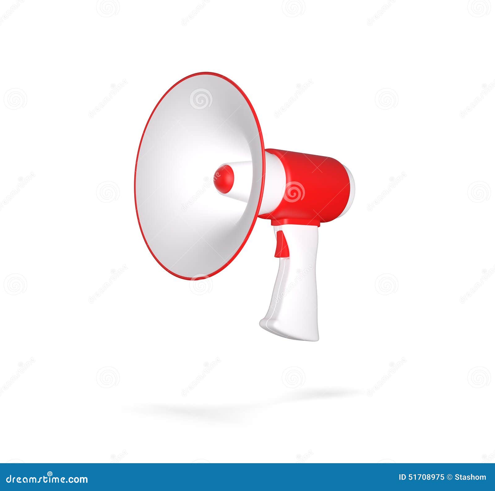 Retro Megaphone Isolated on White. 3d Render Stock Illustration ...