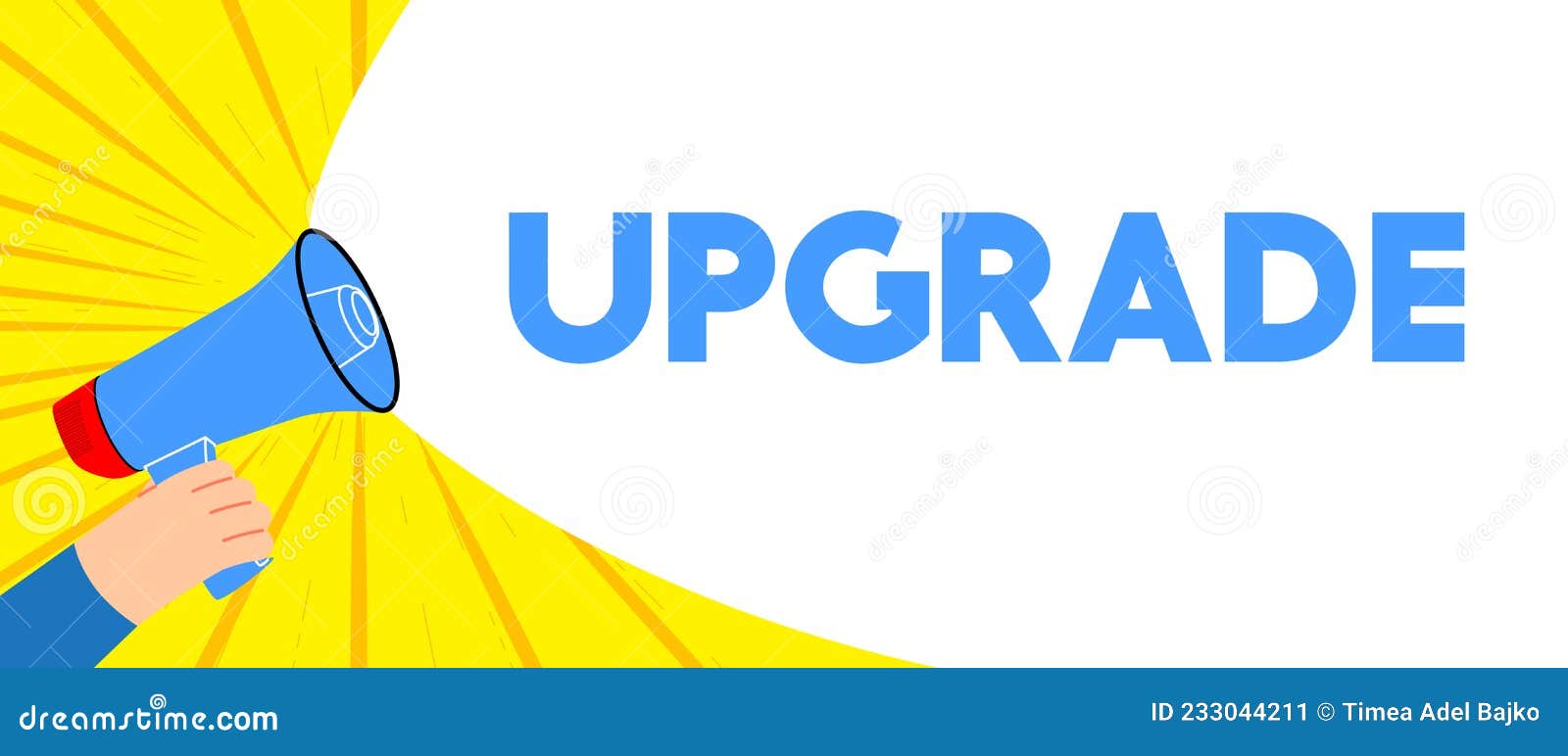 Retro Megaphone With The Word Upgrade. Cartoon Vector | CartoonDealer ...