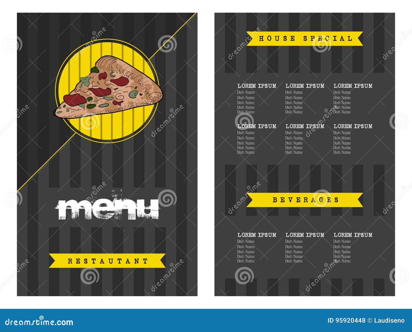 Retro menu design stock vector. Illustration of dinner - 95920448
