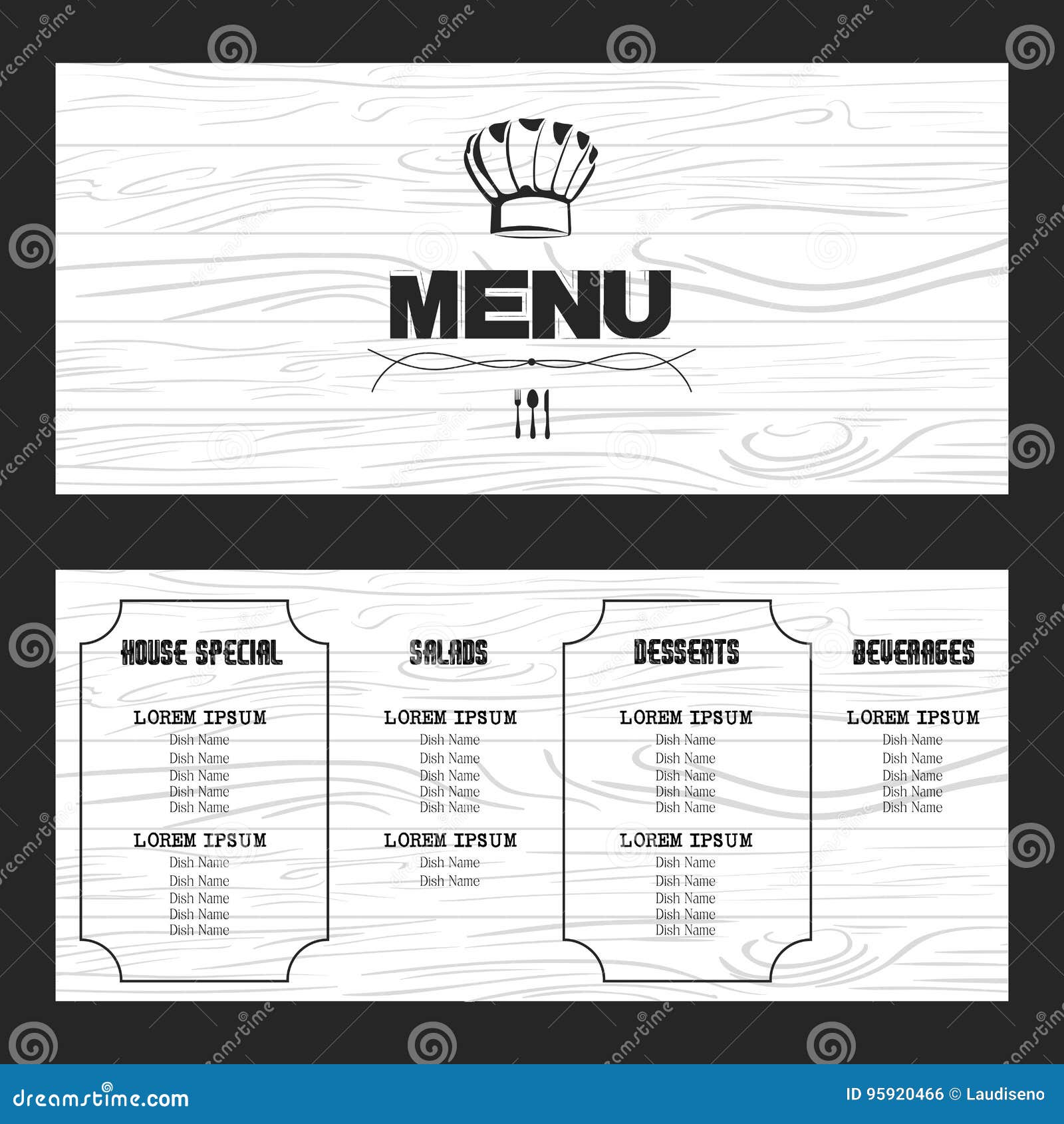 Retro menu design stock illustration. Illustration of design - 95920466