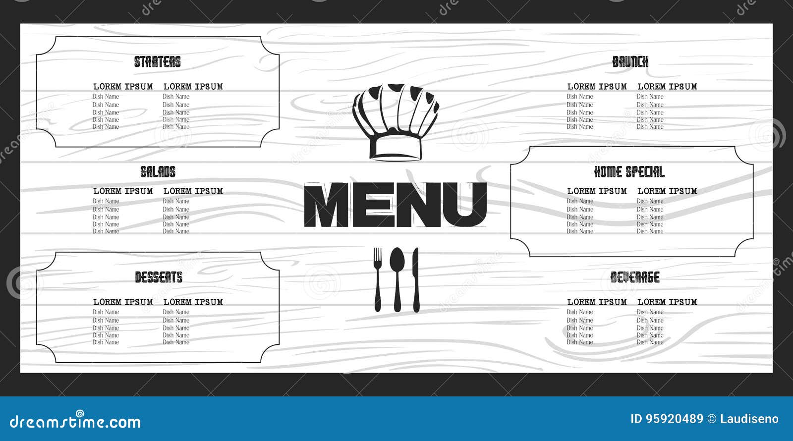 Retro menu design stock vector. Illustration of food - 95920489