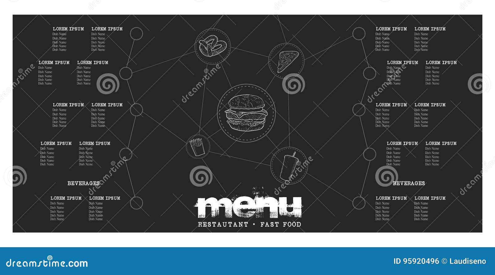 Retro menu design stock illustration. Illustration of creative - 95920496