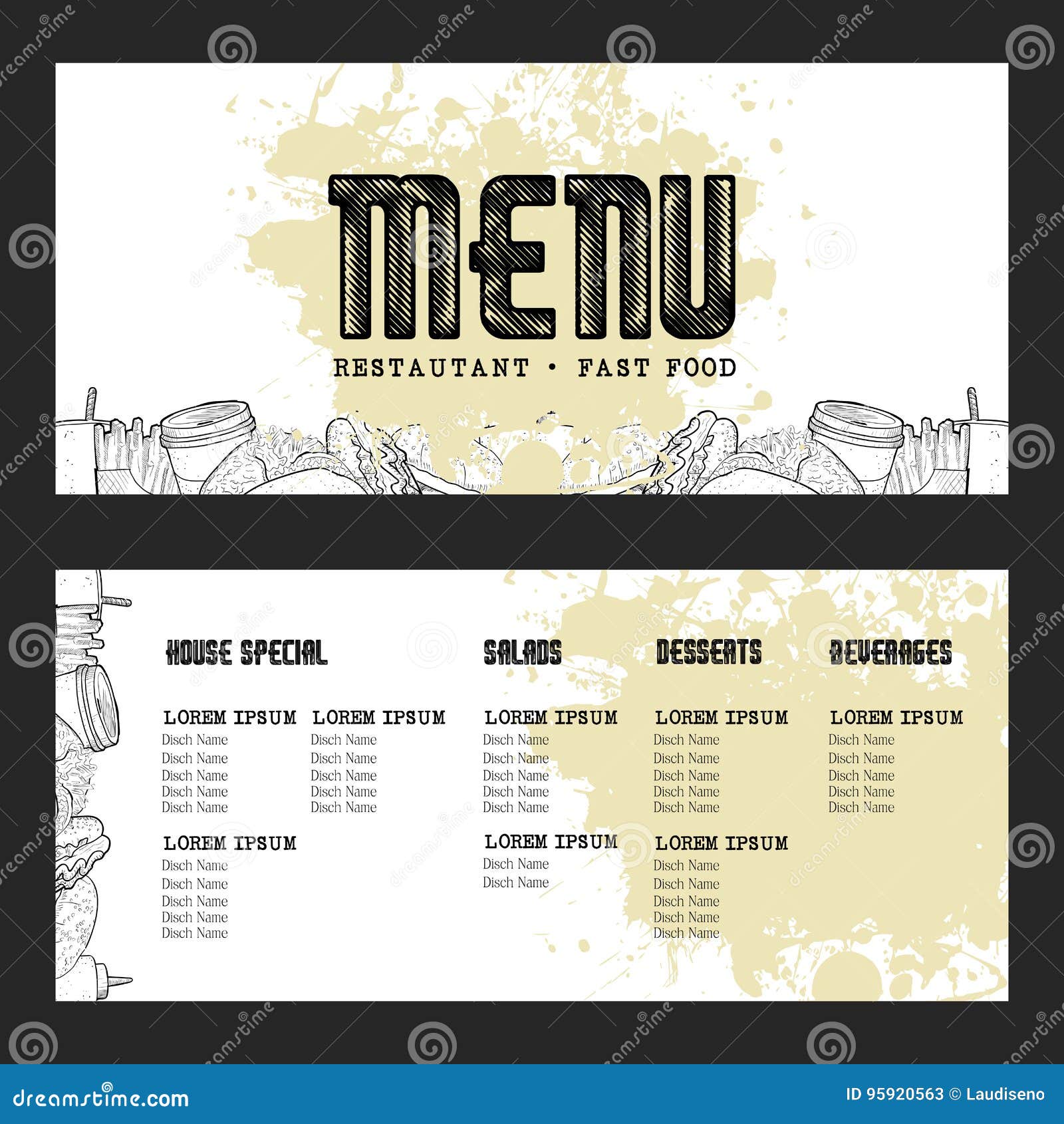 Retro menu design stock vector. Illustration of digitally - 95920563