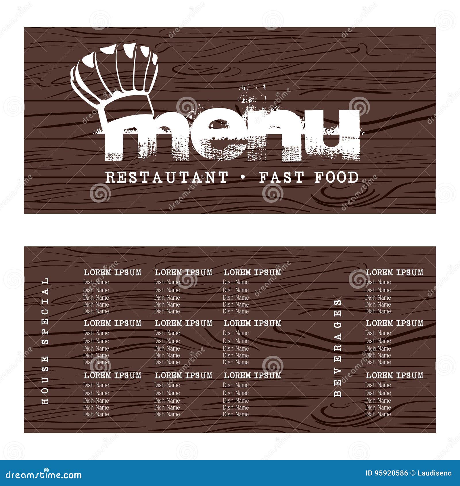 Retro menu design stock illustration. Illustration of creative - 95920586