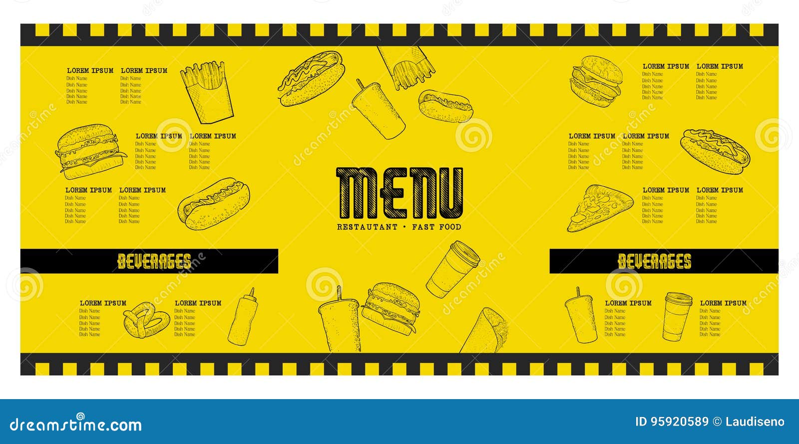 Retro menu design stock vector. Illustration of icon - 95920589