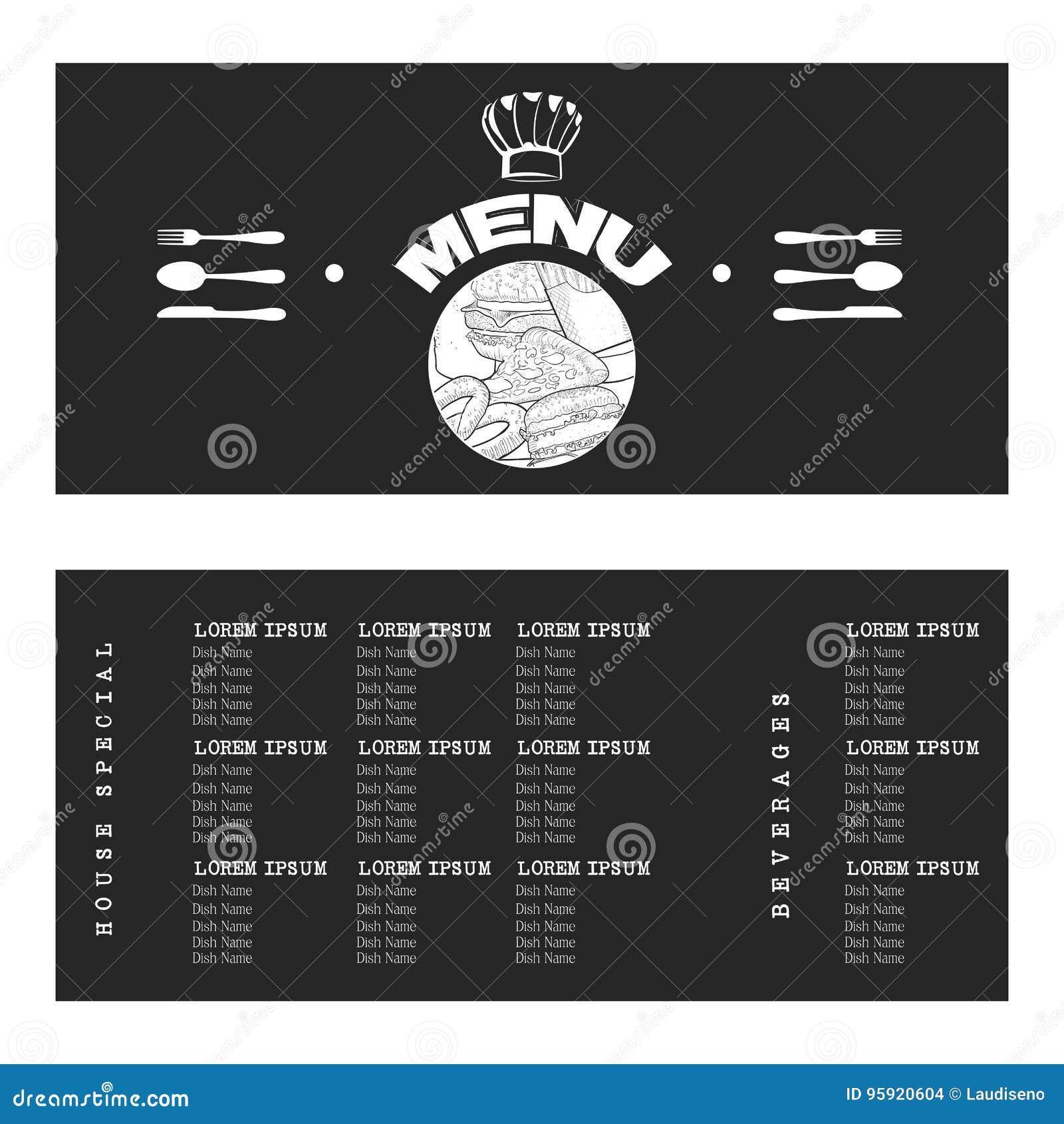 Retro menu design stock illustration. Illustration of paper - 95920604