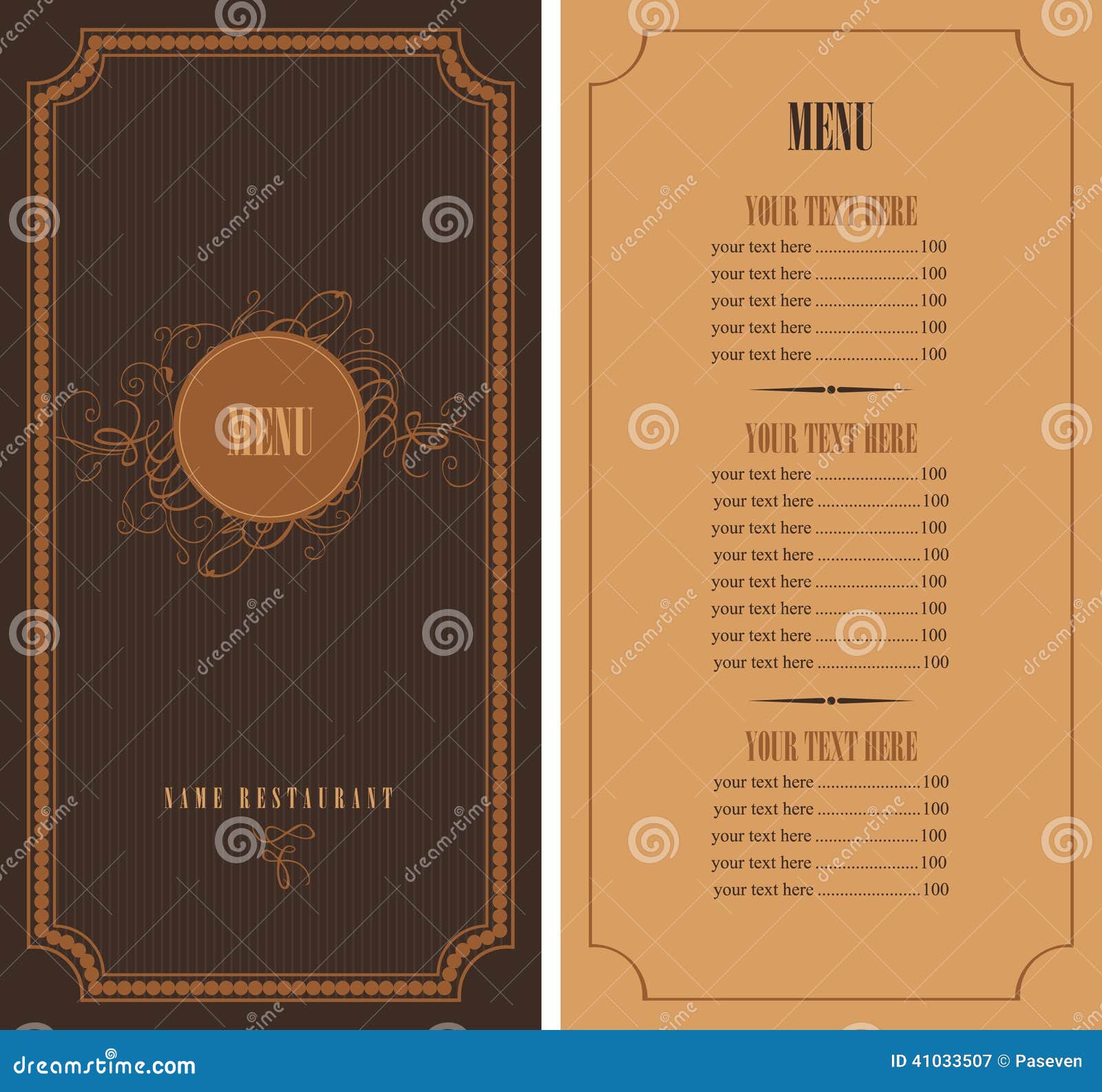Retro menu stock vector. Illustration of design, paper - 41033507