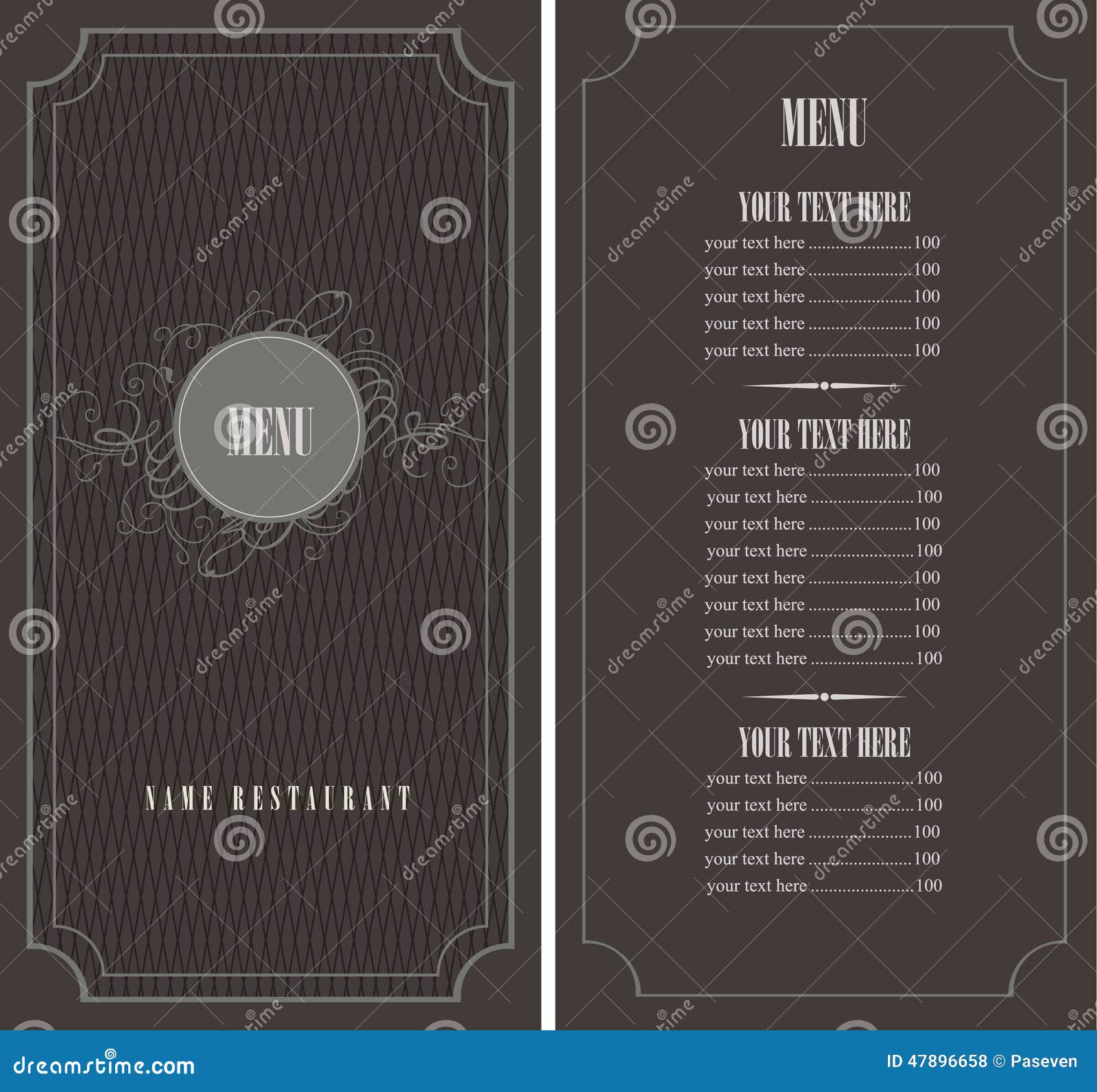 Retro Menu stock vector. Illustration of design, price - 47896658