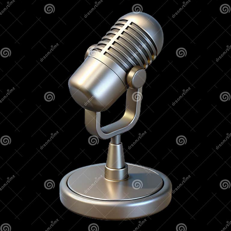 Retro Metallic Microphone stock illustration. Illustration of ...