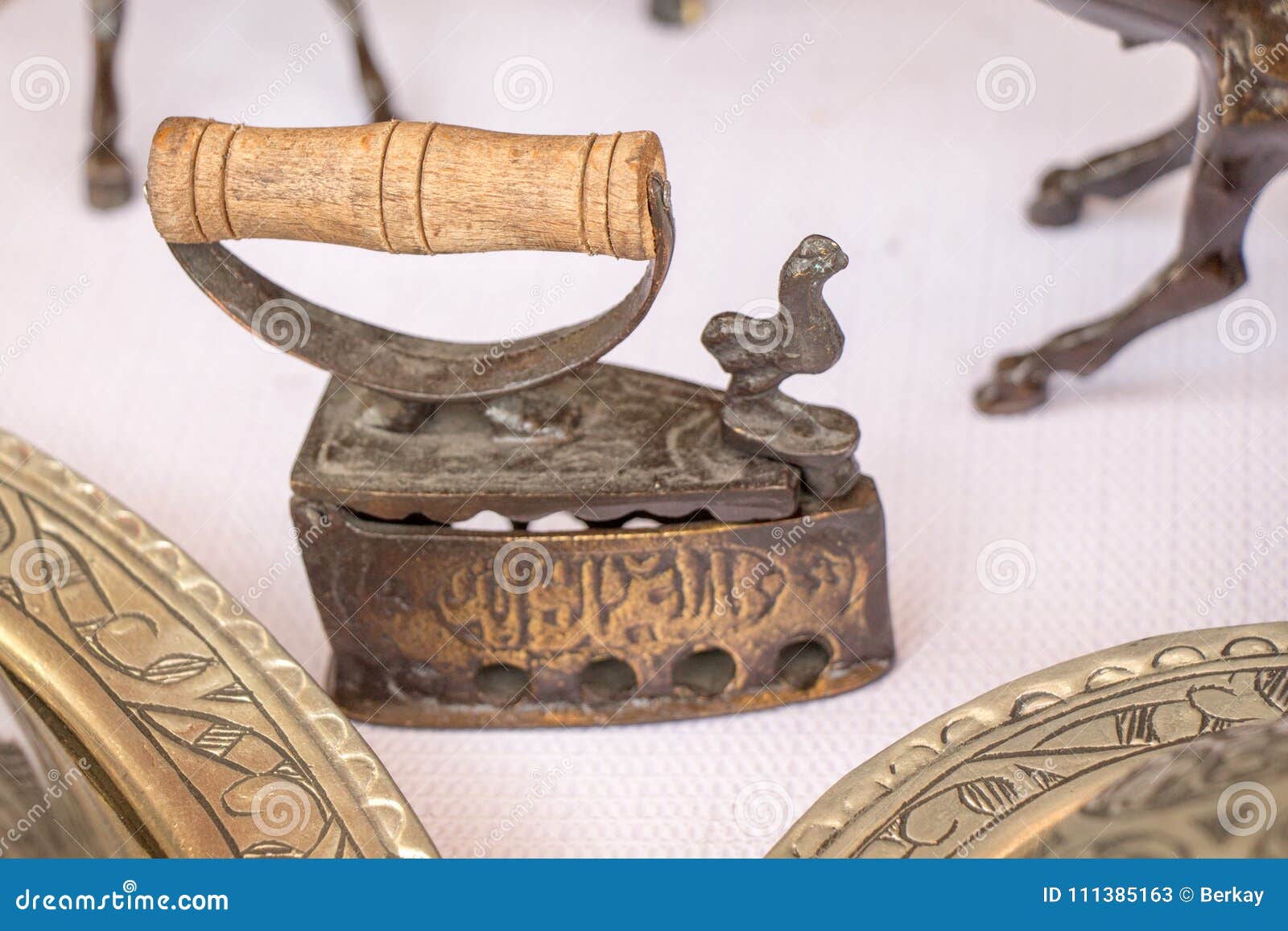 Retro Style Heavy Antique Iron Tool for Ironing Stock Image - Image of ...