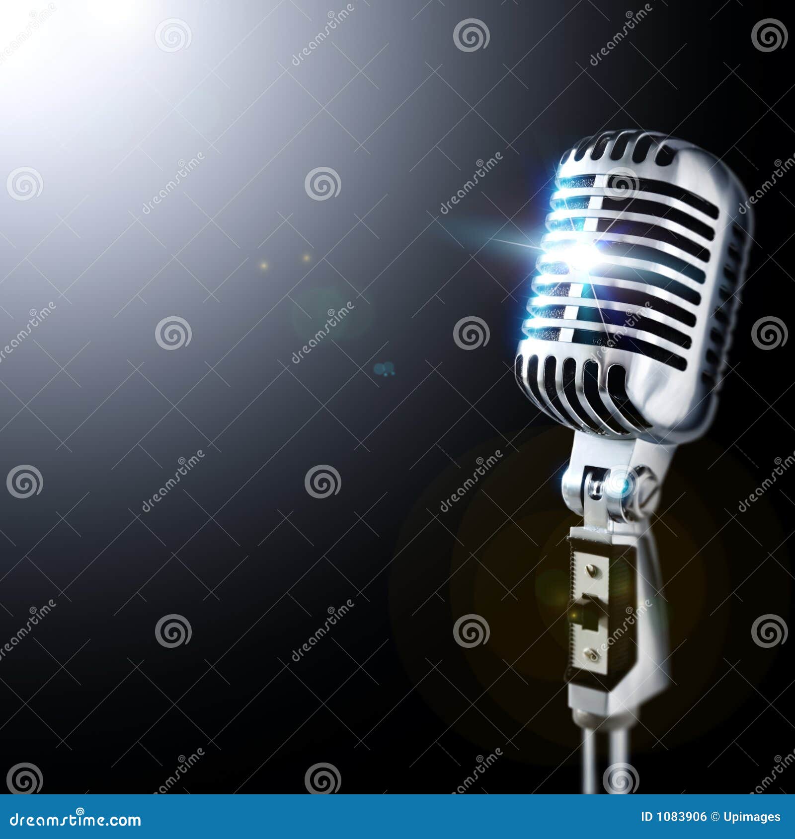Retro Mic In Spotlight Royalty Free Stock Image - Image: 1083906