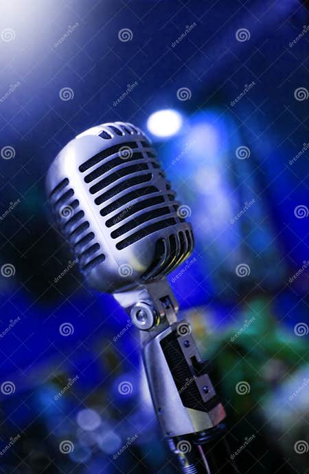 Retro microphone stock photo. Image of musician, metallic - 16937428