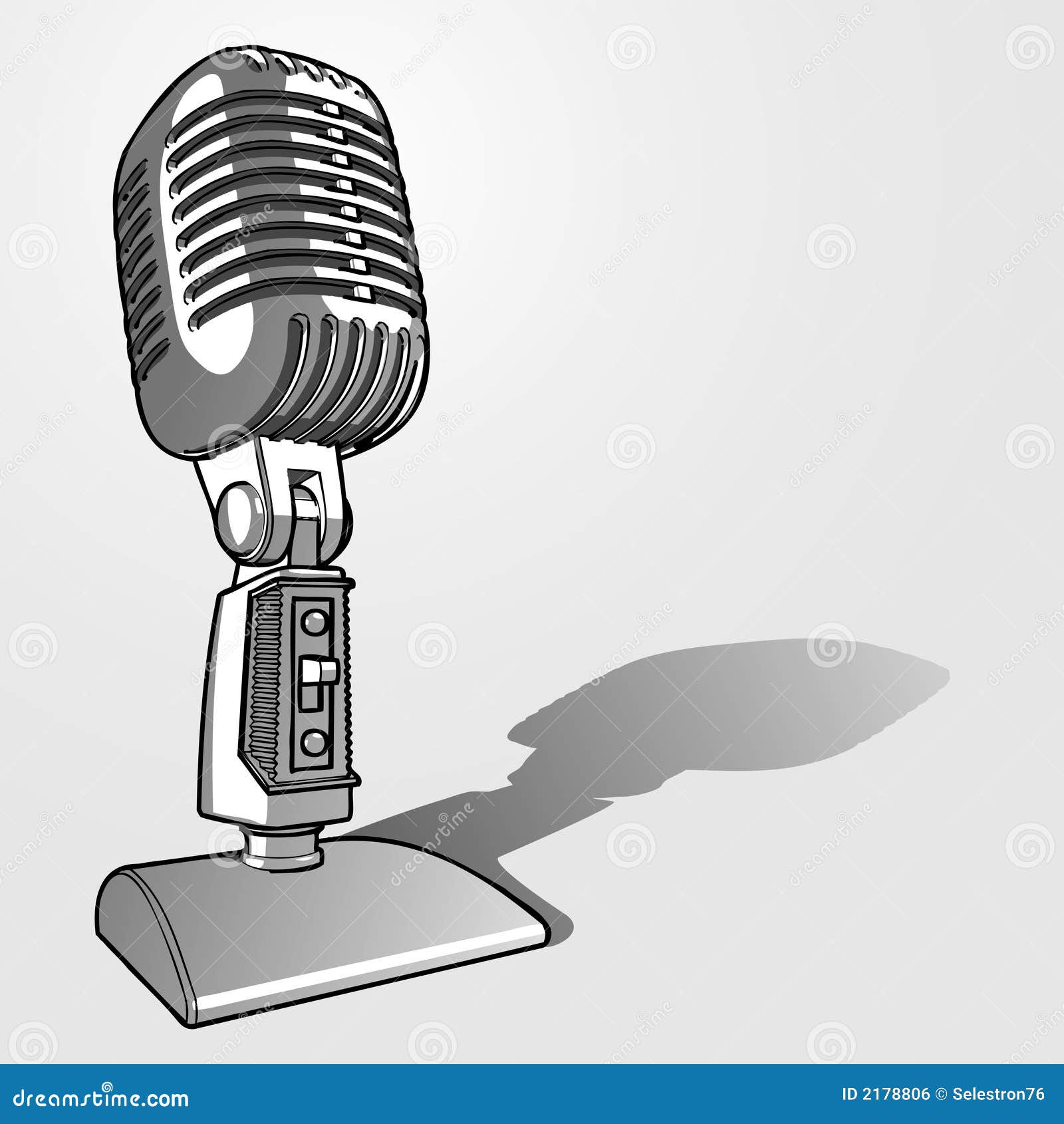 A Retro Microphone On Brown Stage Background Cartoon Vector ...
