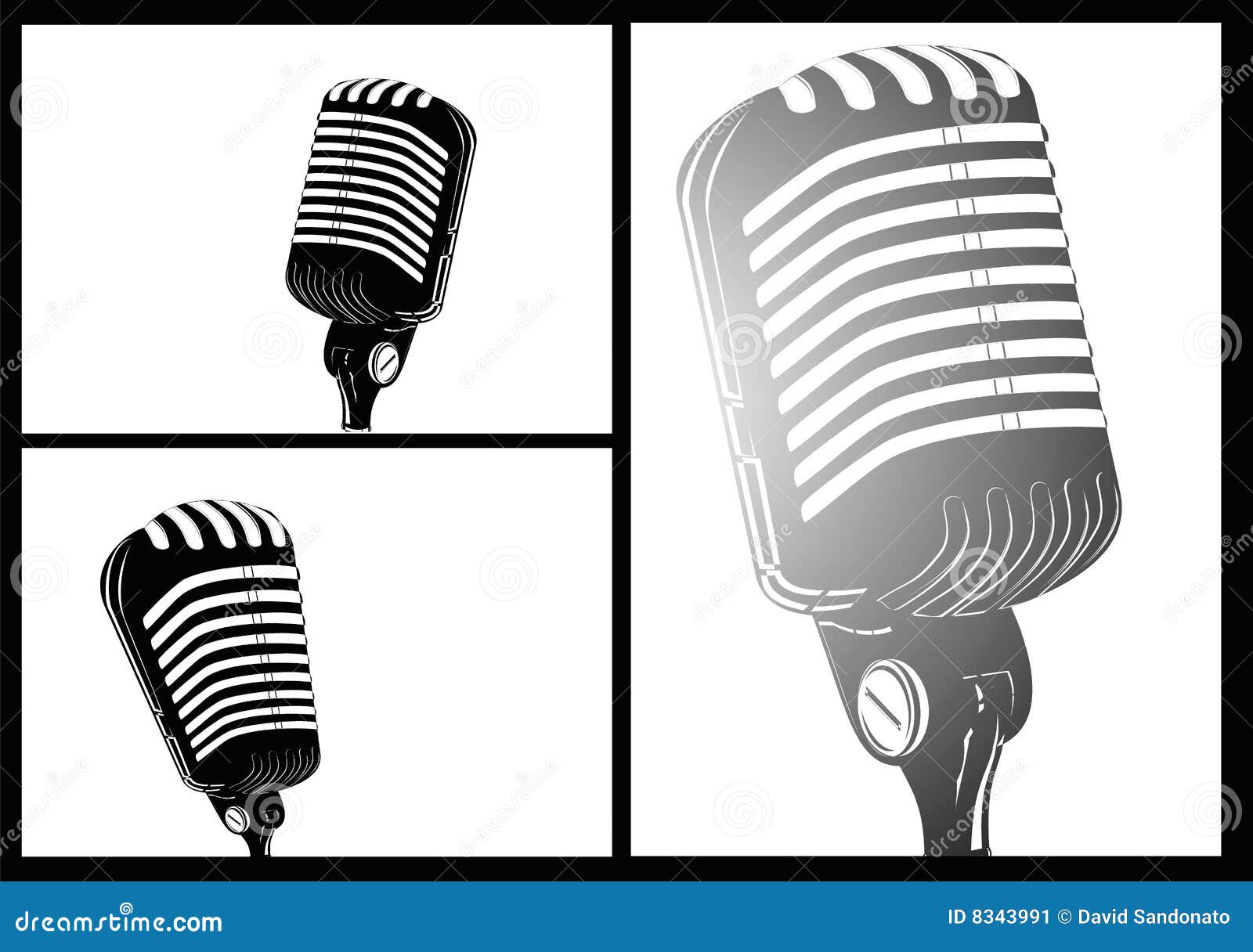 Retro Microphone Abstract Spotlight Cartoon Vector | CartoonDealer.com ...
