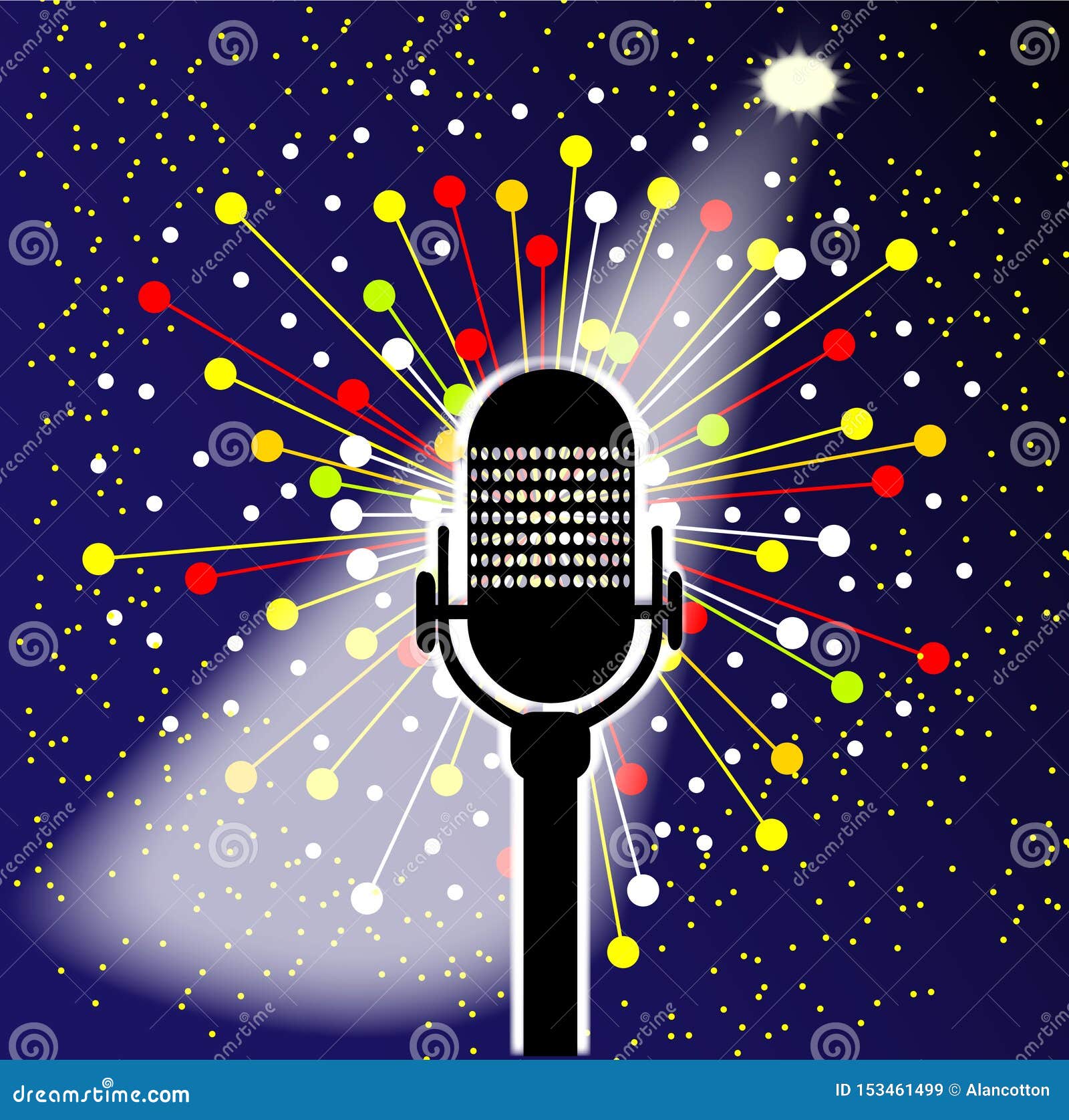 Retro Microphone Abstract Background Stock Vector - Illustration of ...