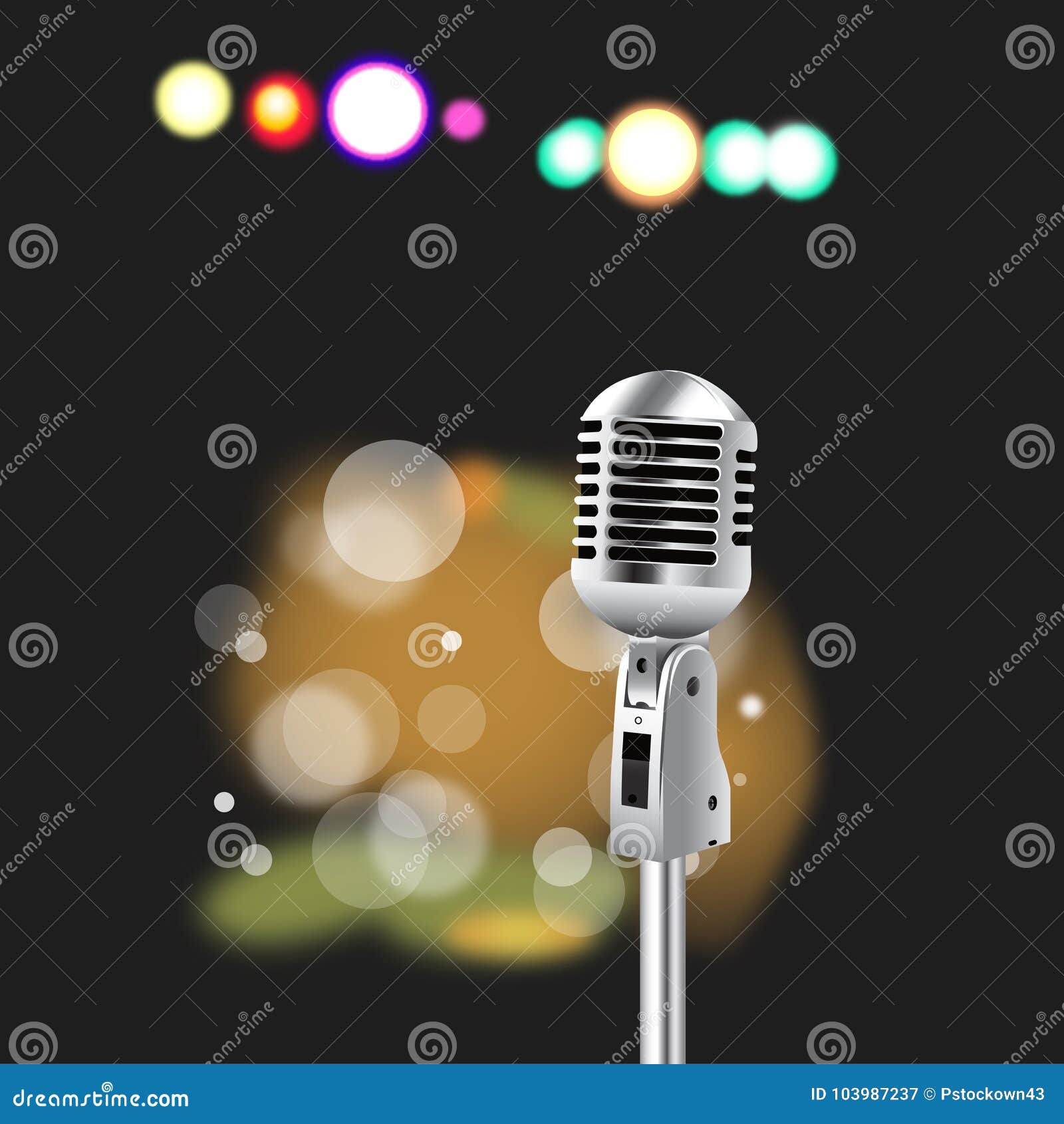 Retro Microphone Abstract Spotlight Background Vector Stock Vector ...