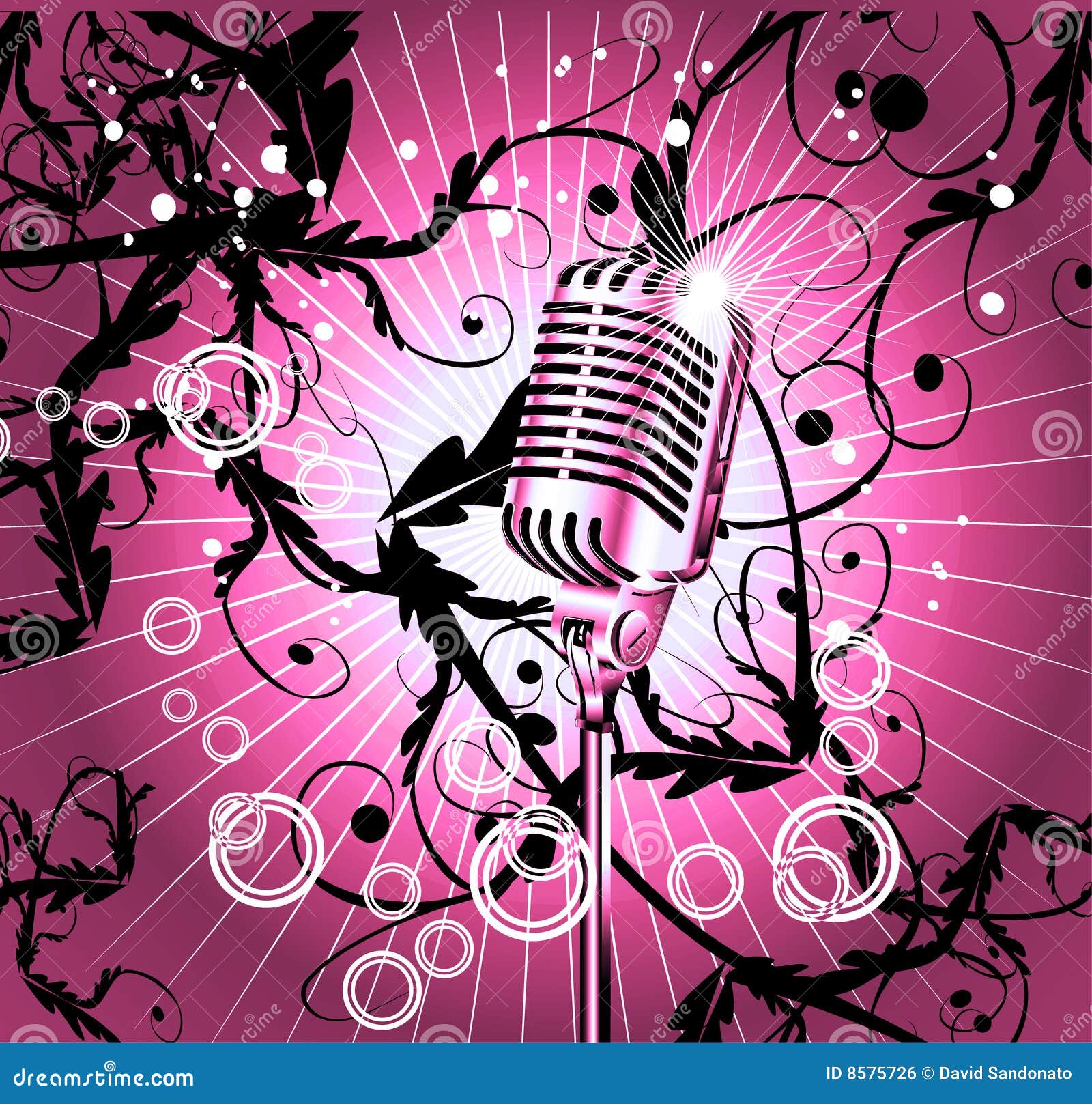 Retro Microphone Background Stock Illustration - Illustration of ...