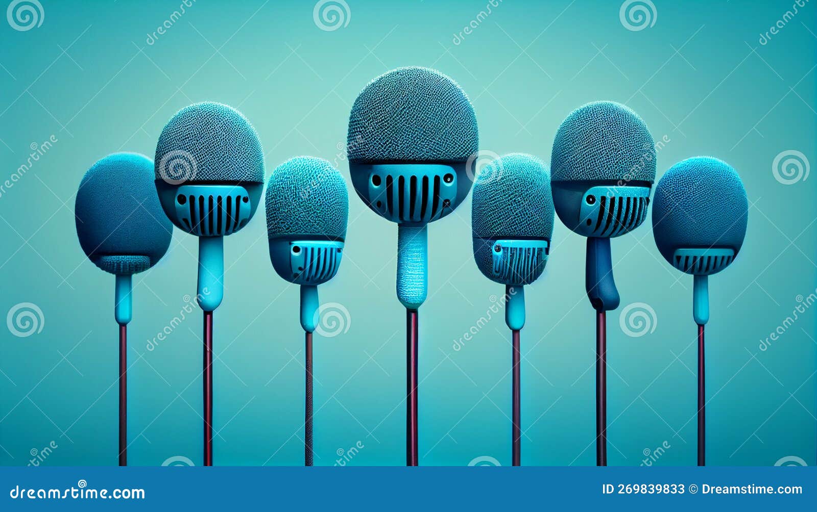 Retro Microphone on Blue Background Stock Image - Image of voice ...