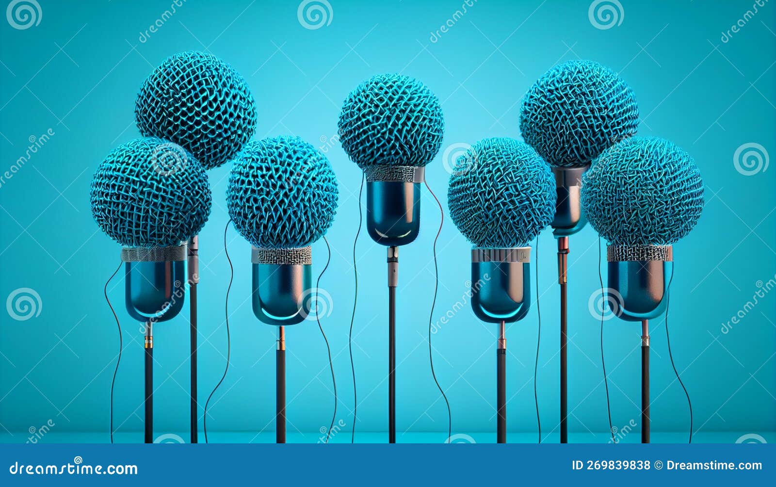 Retro Microphone on Blue Background Stock Photo - Image of studio ...
