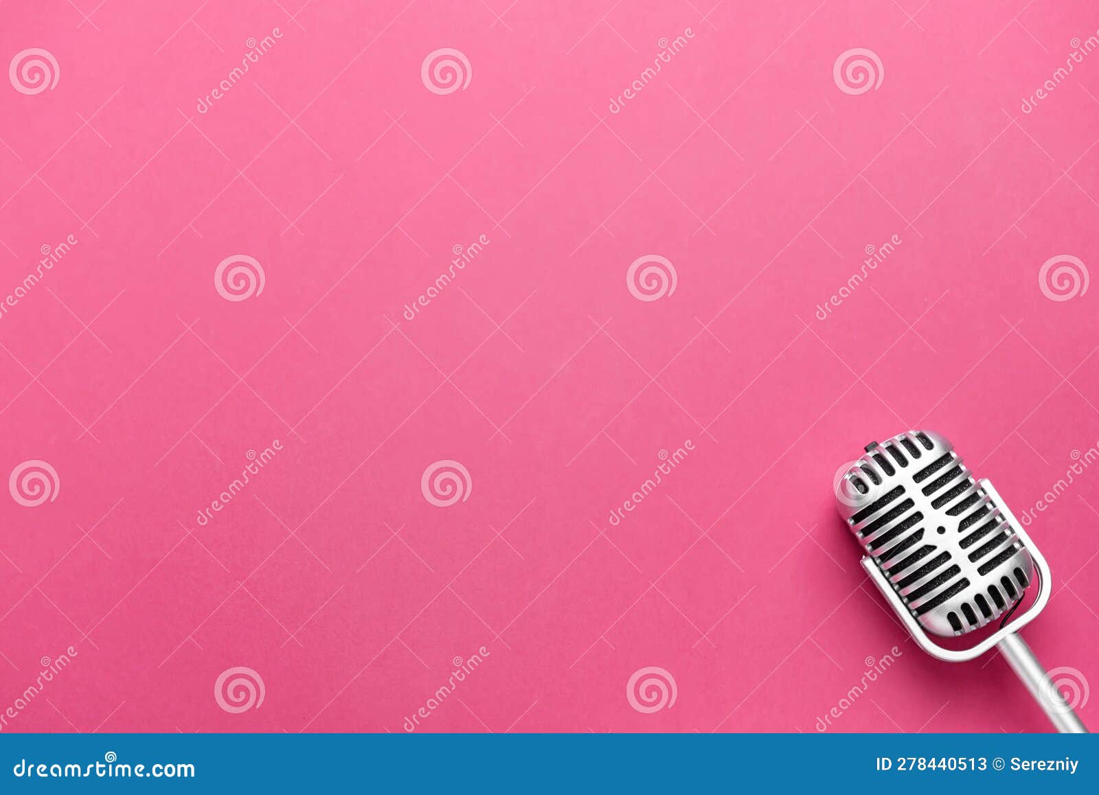 Retro Microphone on Color Background Stock Image - Image of copy, media ...