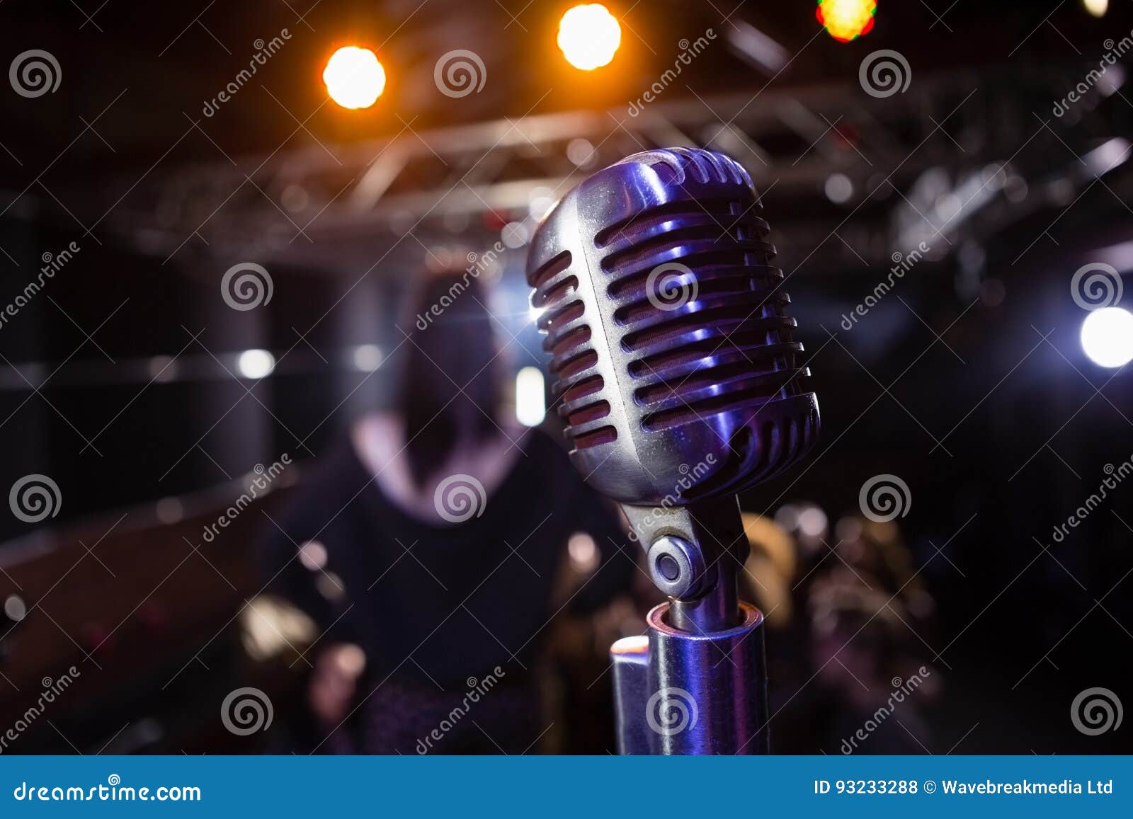 Retro Microphone at a Concert Editorial Stock Photo - Image of sound ...