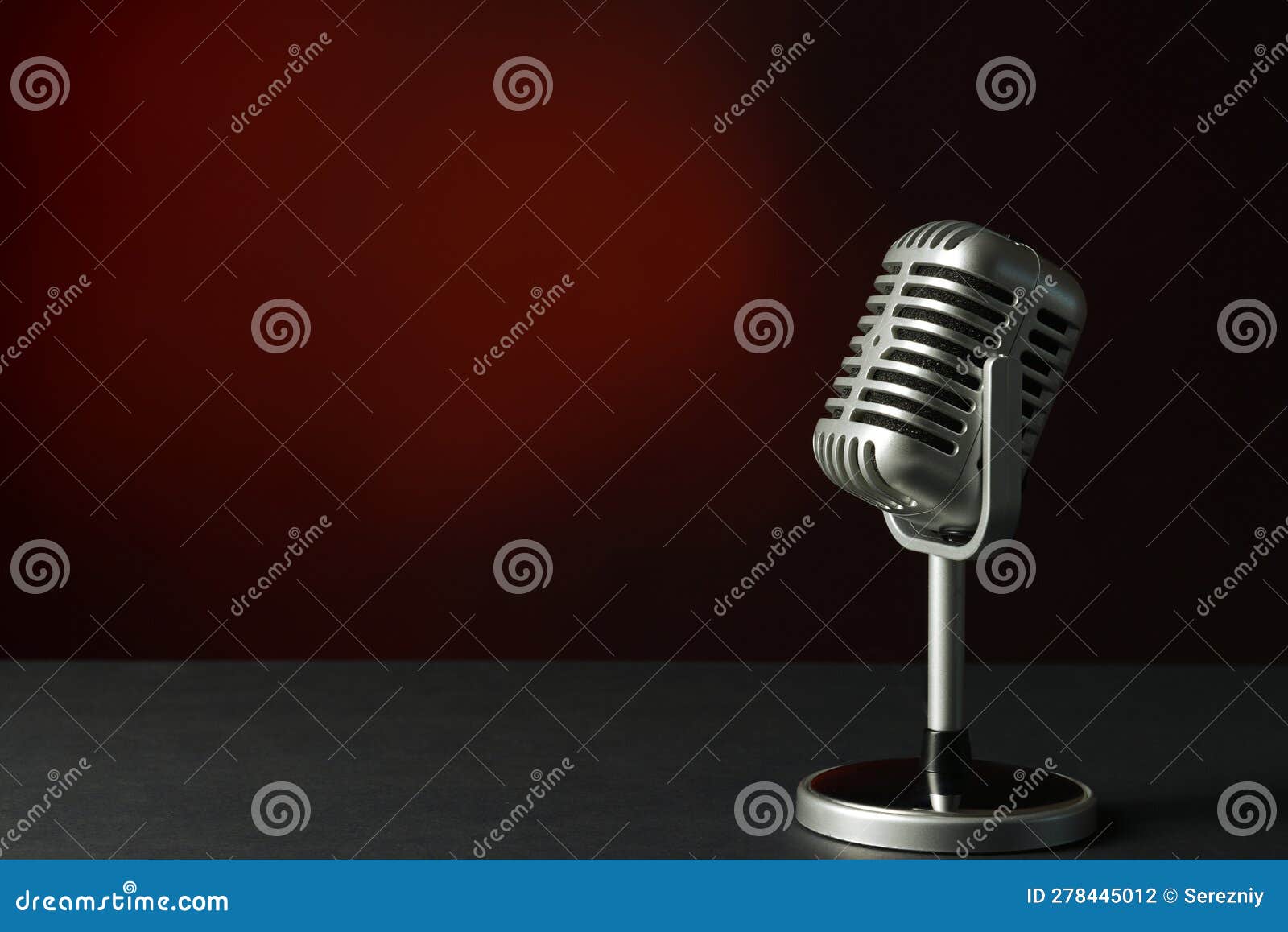 Retro Microphone on Dark Color Background Stock Photo - Image of ...